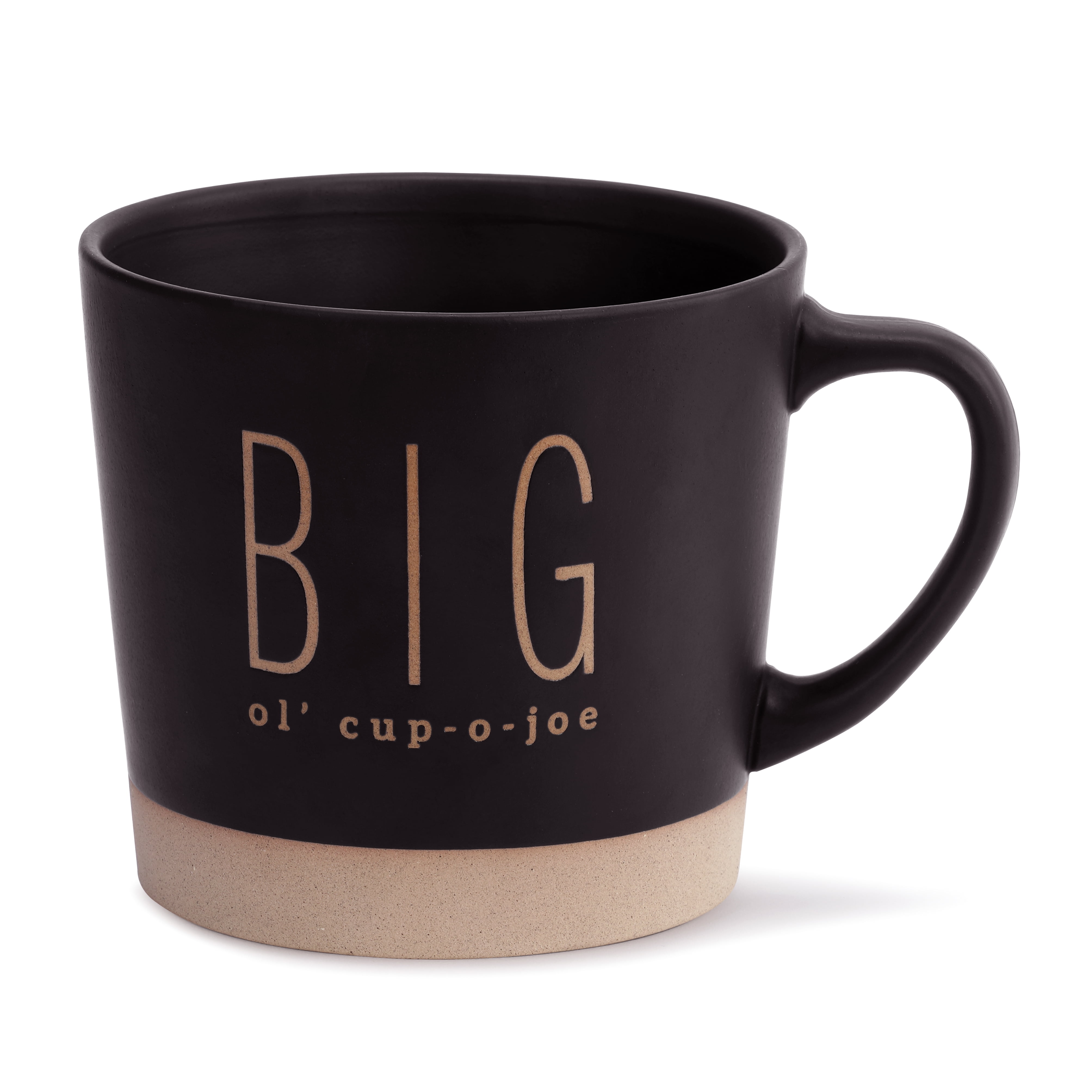 Big ol' Cup-o-joe Matte Black 56 ounce Ceramic Stoneware Mega Coffee ...