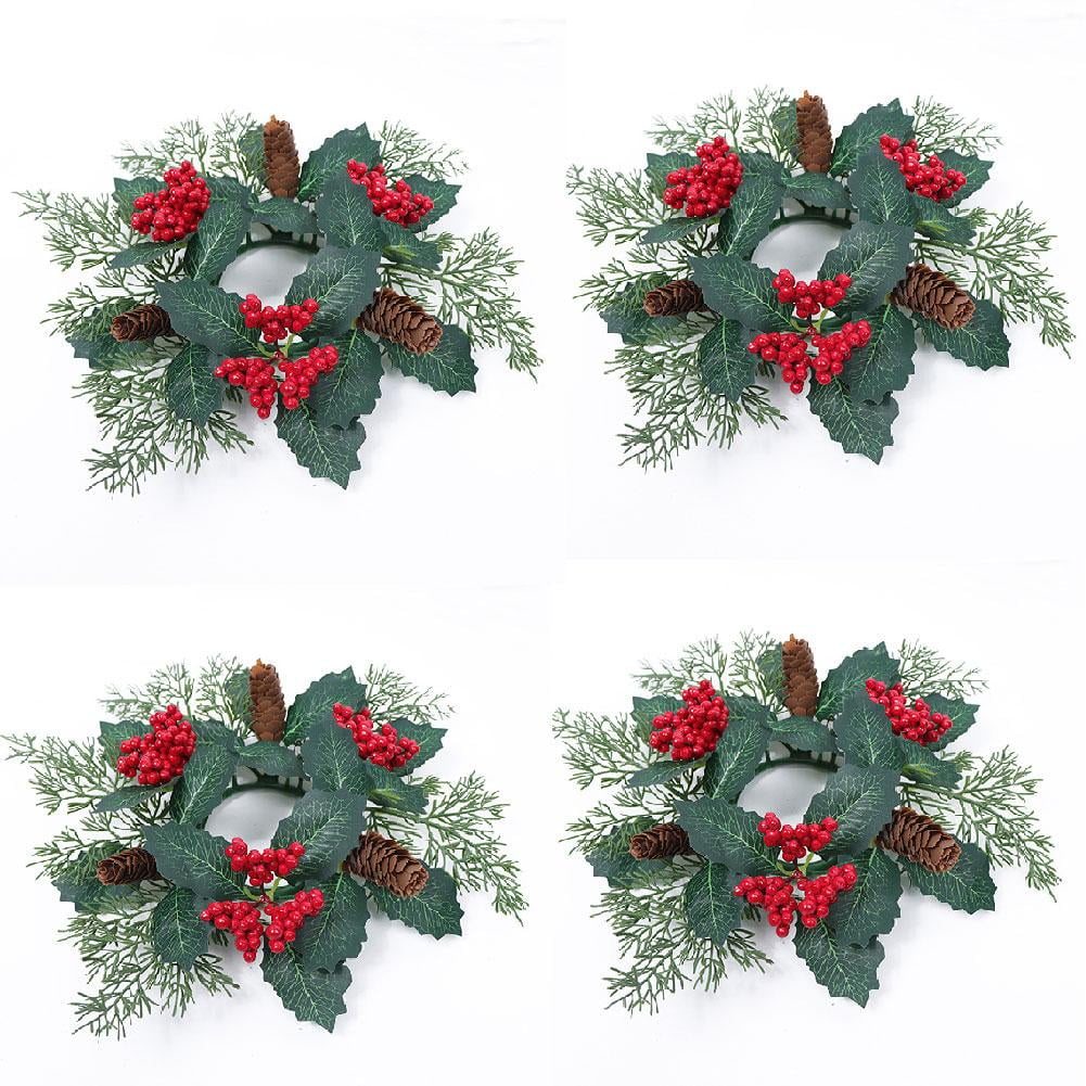 Big sale! Christmas Candle Rings Wreaths,Christmas Cabinet Wreaths ...