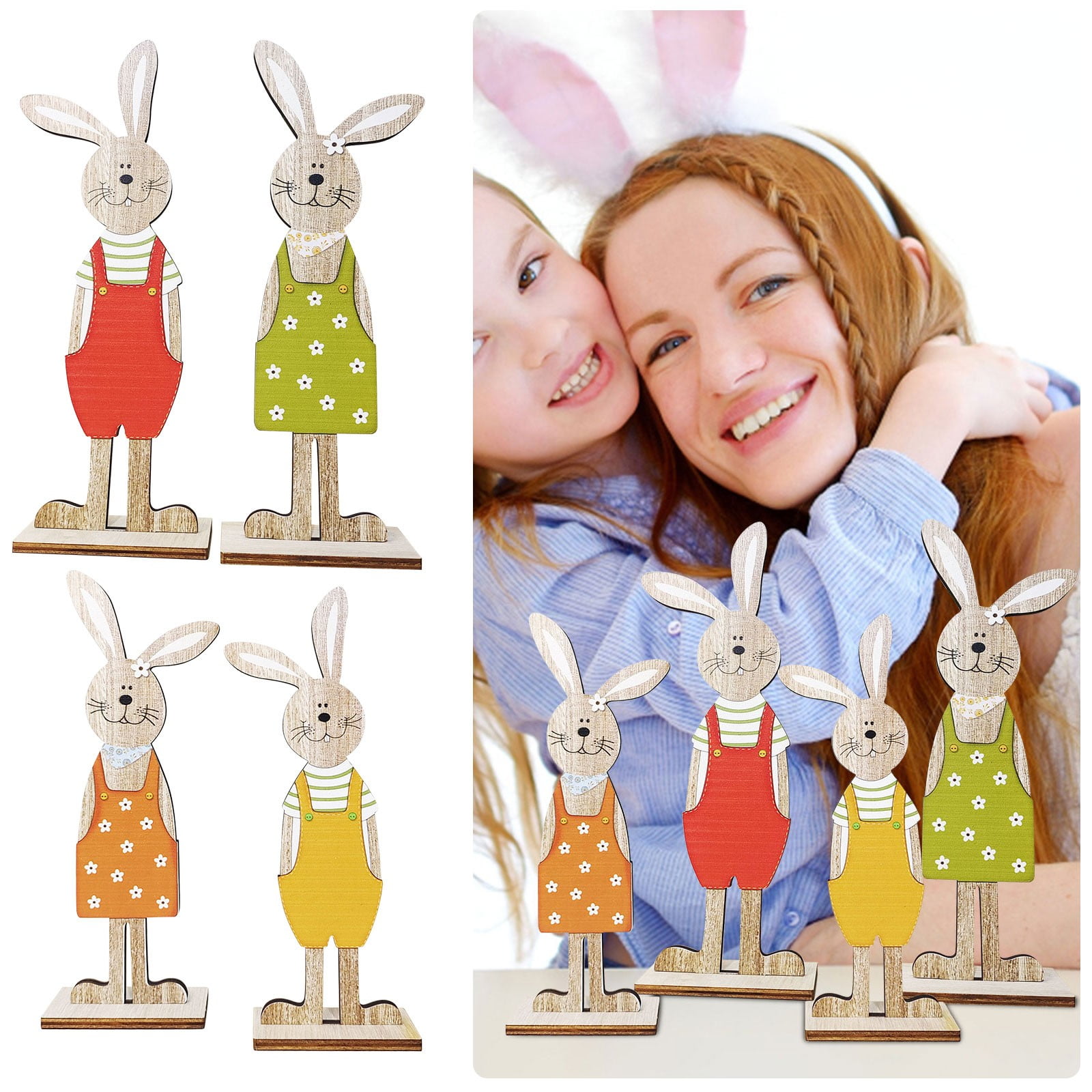 Big sale!Veeogra Easter Bunny,Easter Decorations,Table Wooden Table Top ...