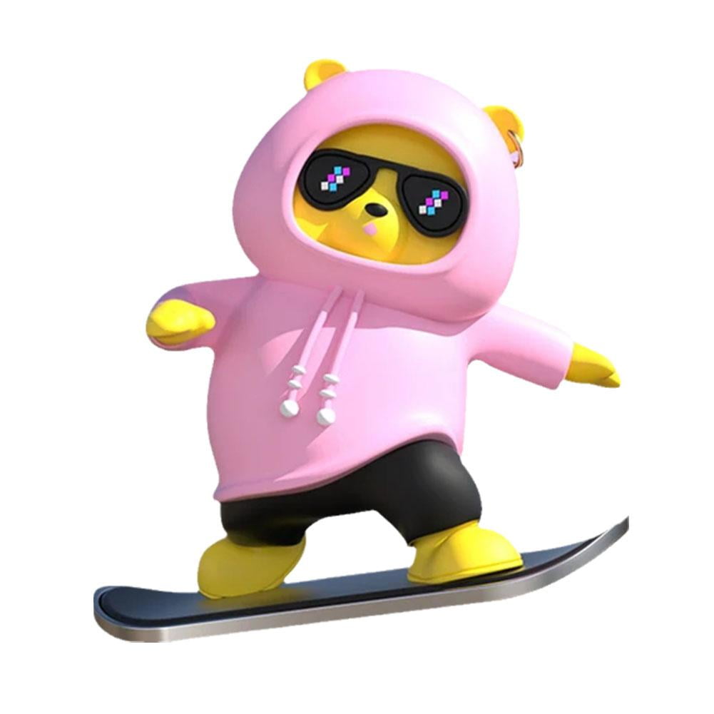 Big sale! WUNGSENN Car Decorations Slidable Cute Bear Skateboard ...