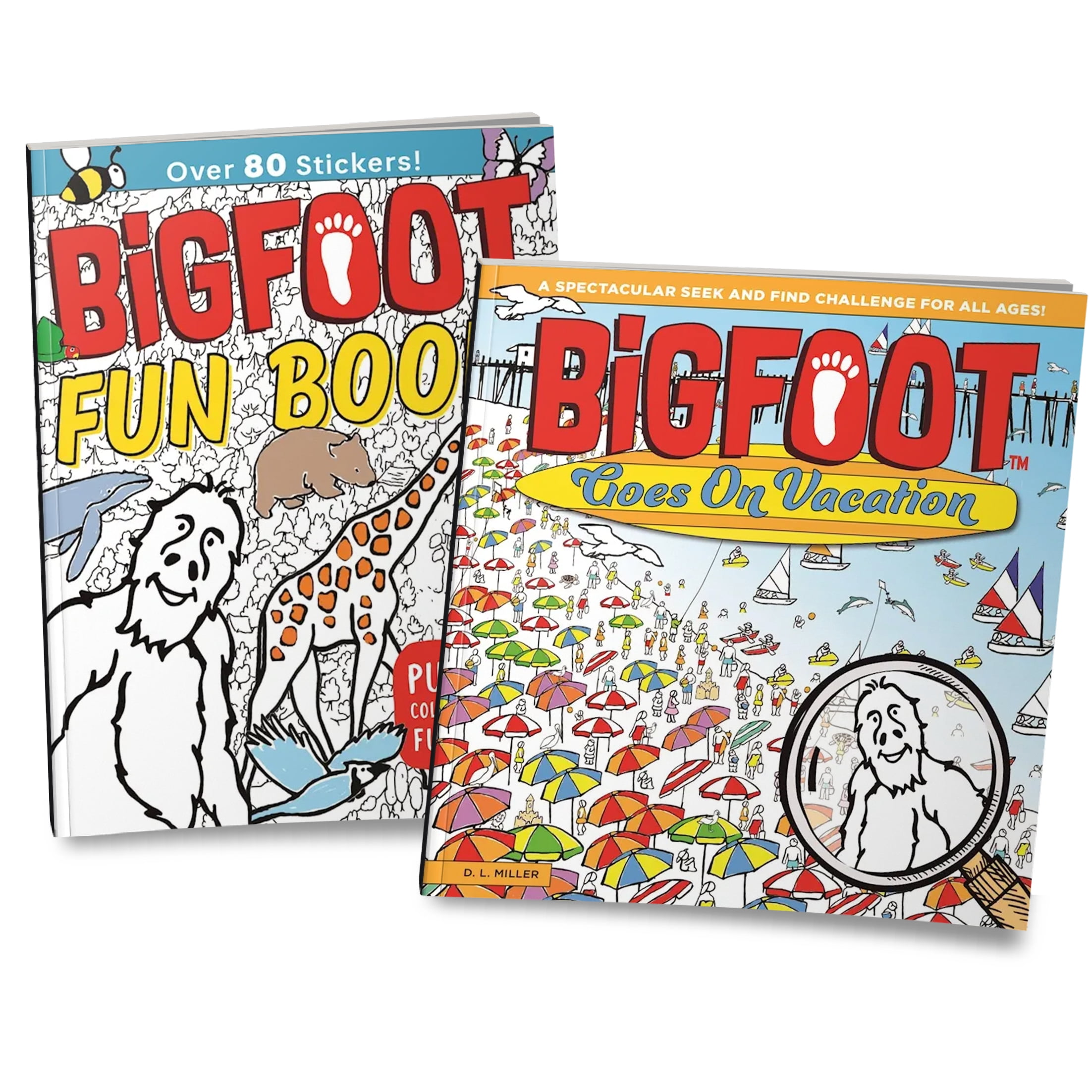 BigFoot Fun & Goes on Vacation Bundle; 2 Books - Puzzles, Coloring ...