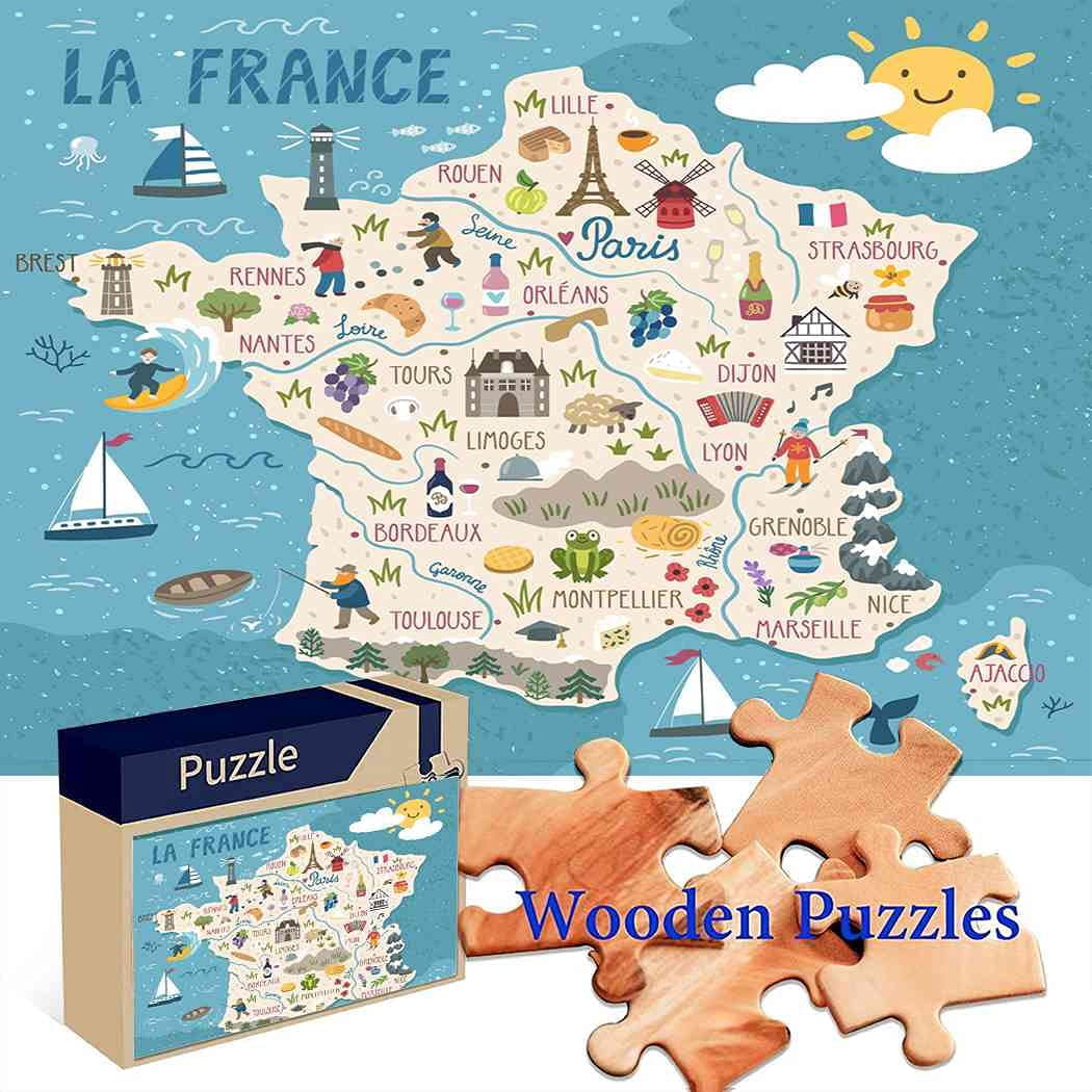 BigLixhgg Map Jigsaw Puzzles MMF7 for Adults Map of France Travel ...