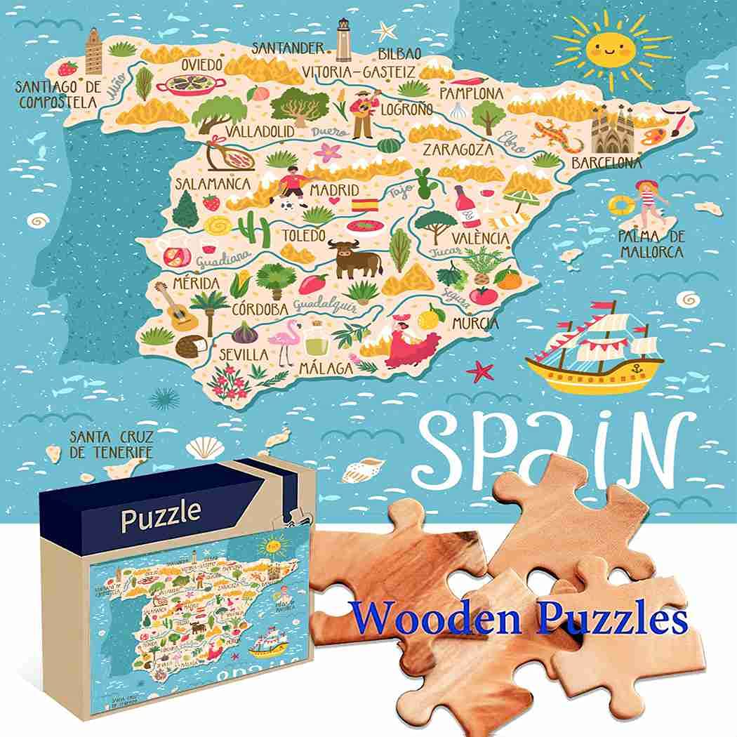 BigLixhgg Map Jigsaw Puzzles MMF7 for Adults Map of Spain Travel ...