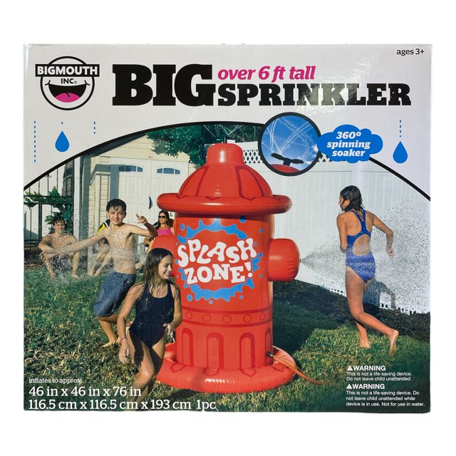 "BigMouth Kids Fun Water Play Giant Inflatable Fire Hydrant Sprinkler ...