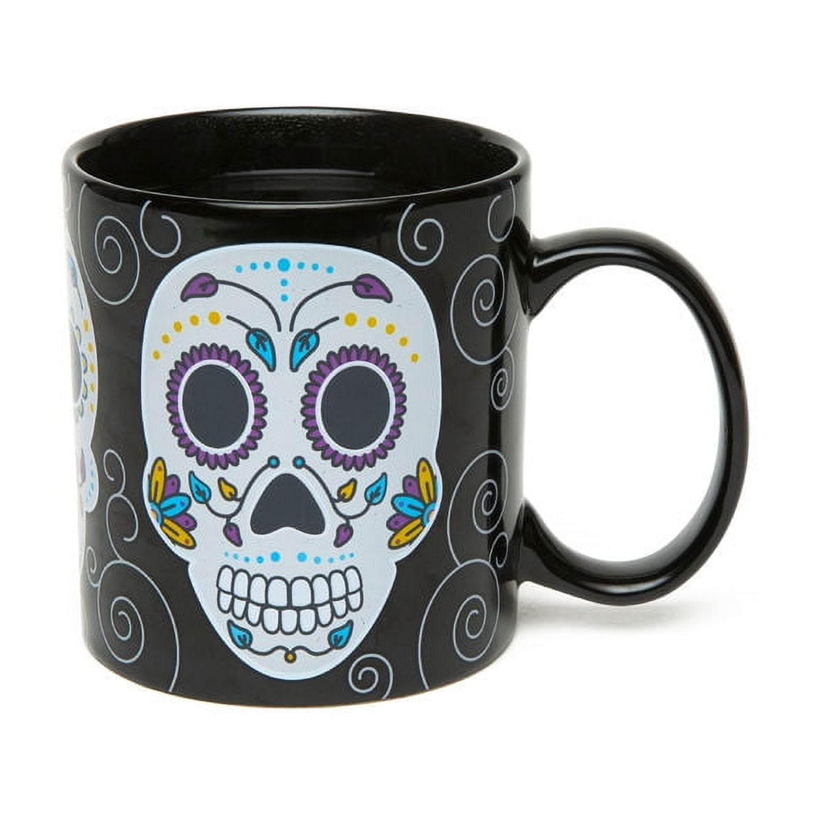BigMouth Inc. Sugar Skull Heat Color Changing Coffee Mug – Large 20 oz ...