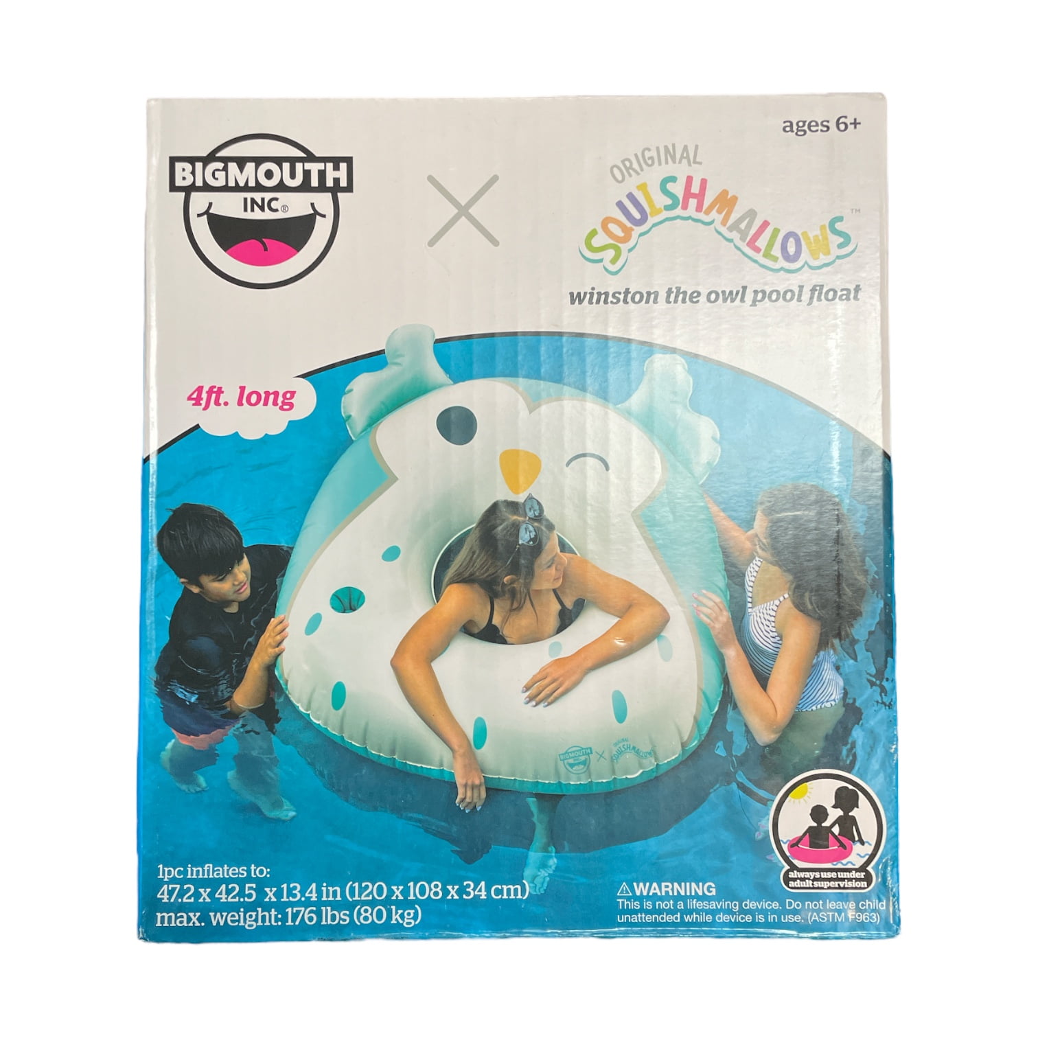 BigMouth x Squishmallows Original Winston the Owl Giant Pool Float ...