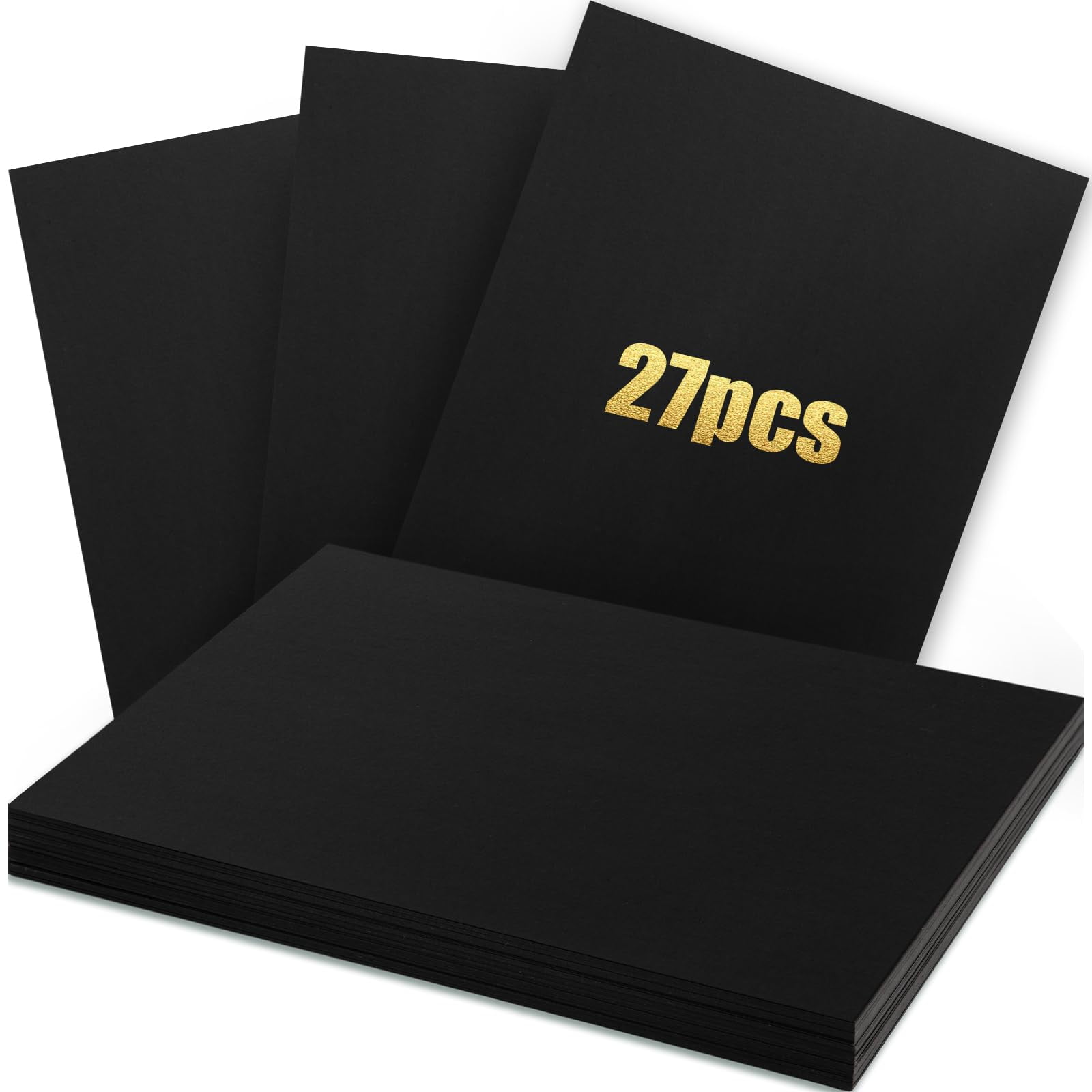 BigOtters 27Sheets Black Cardstock Paper 8.5” x 11”, Craft Cardstock ...