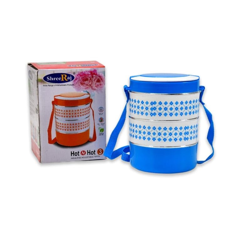 BigPlayer Buy for Happiness 3 Layer Adjustable Insulated Tiffin Set of ...