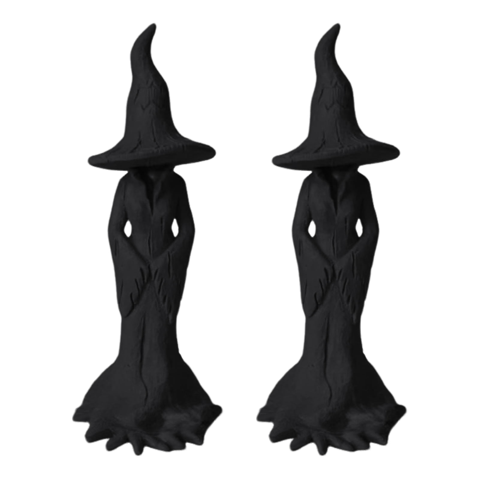 BigTiny 1/2Pcs Hand-Painted Enchanting Witch Statue Halloween Tree Root ...