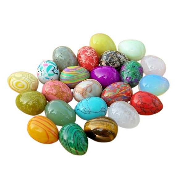 BigTiny 10 Pcs 20mm Crystal Easter Eggs Mini Natural Stone Egg ...