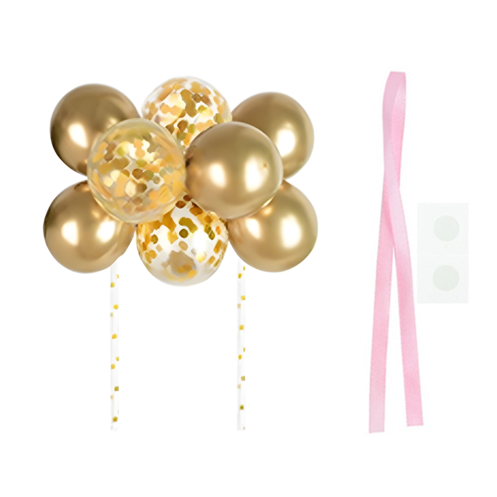 BigTiny 10 Pcs 4 Inch Balloons Cake Topper Happy Birthday Mini Balls ...