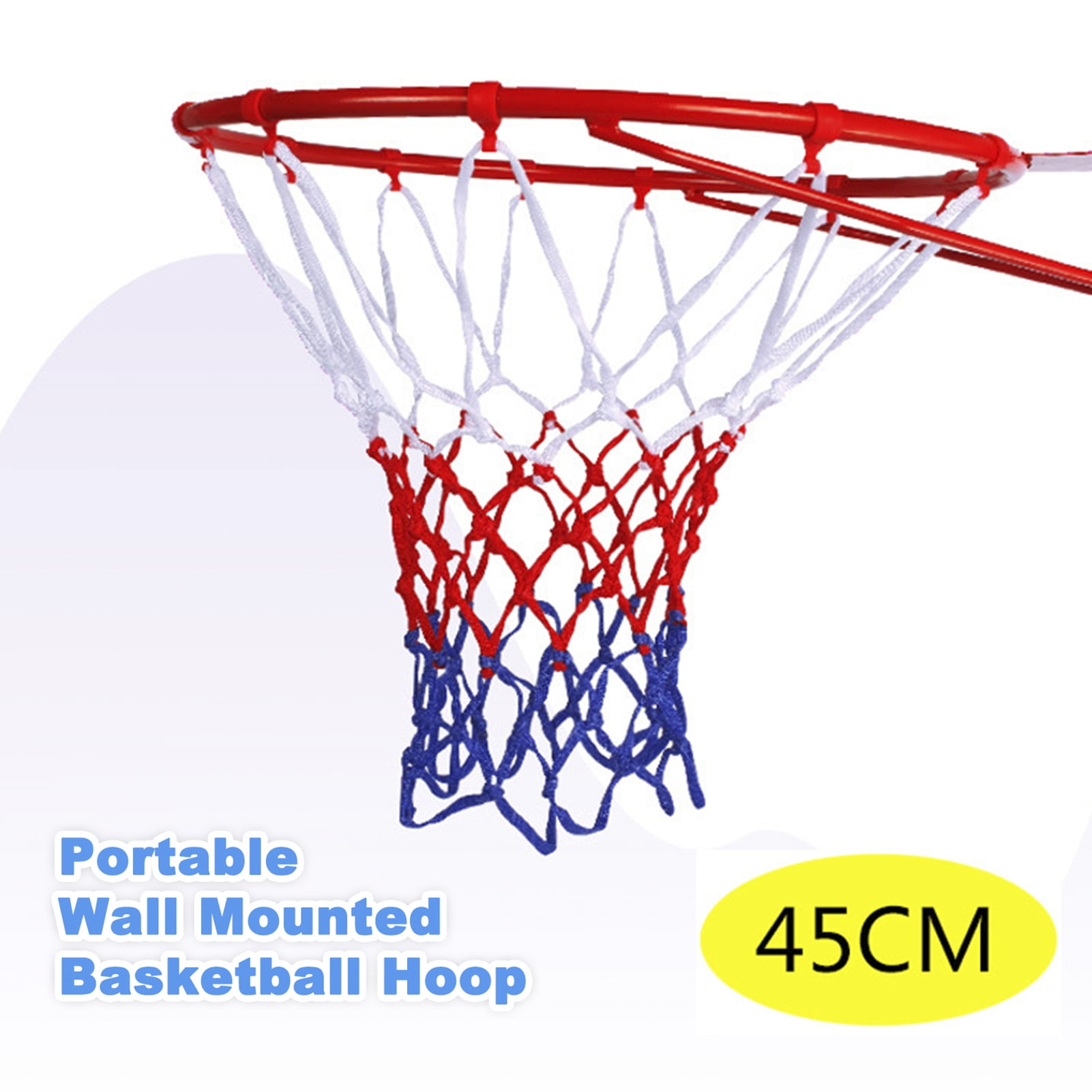BigTiny 1Set 45cm Portable Wall Mounted Basketball Hoop Goals Rim and ...