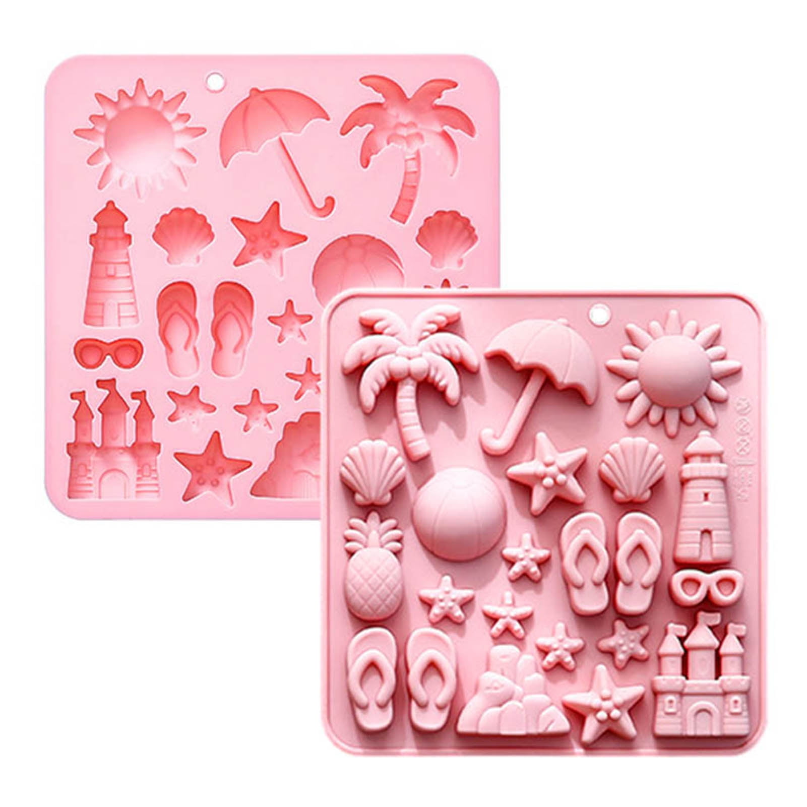 BigTiny 2Pcs Silicone Chocolate Baking Mold Summer Ocean Theme Shell ...