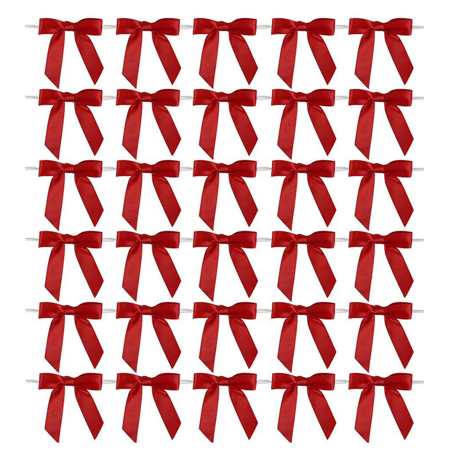 BigTiny 30 Pcs Mini Ribbon Bows Small Satin Bowknots for Sewing Bakery ...