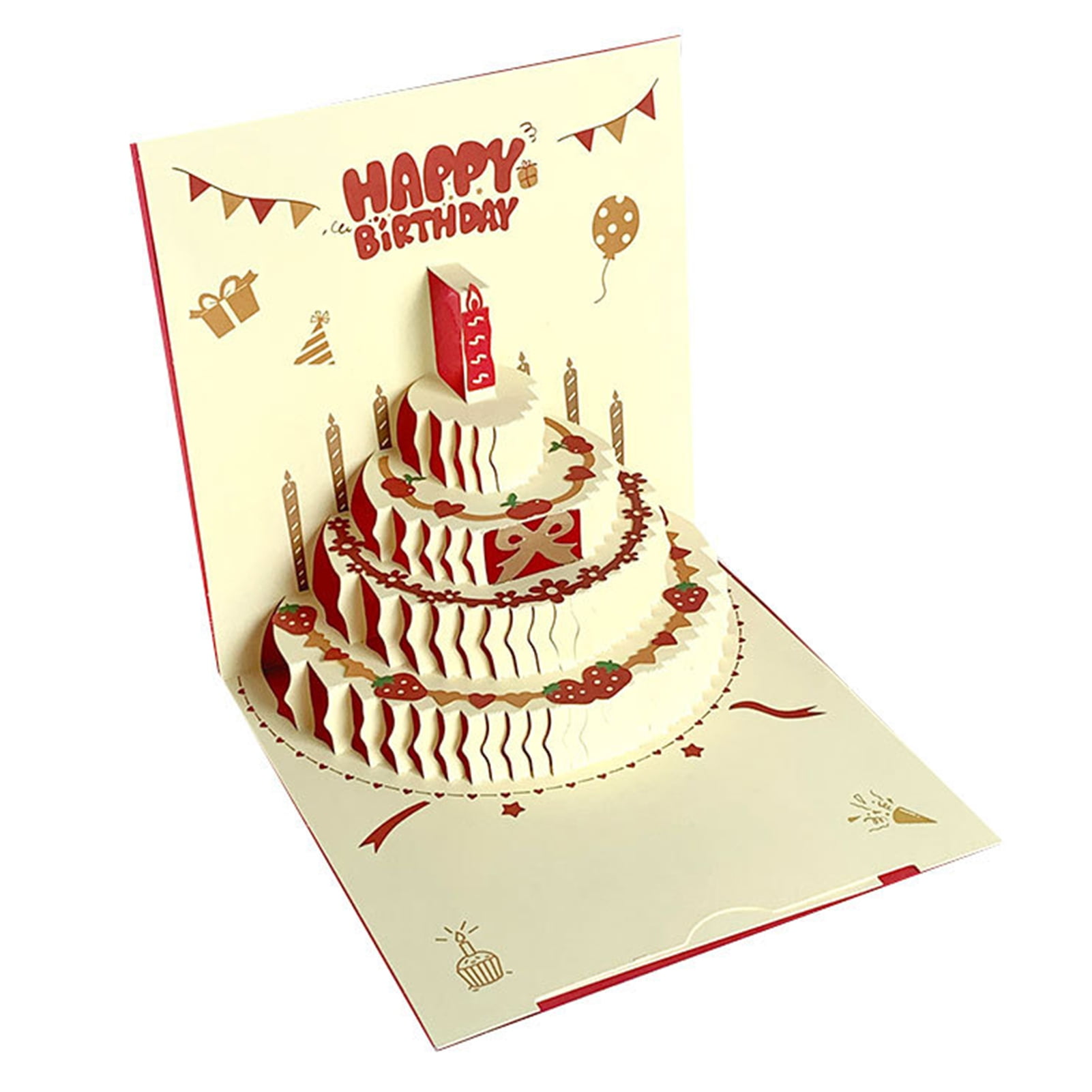 BigTiny 3D Birthday Card Pop-Up Greeting Card with Musical Lights Happy ...