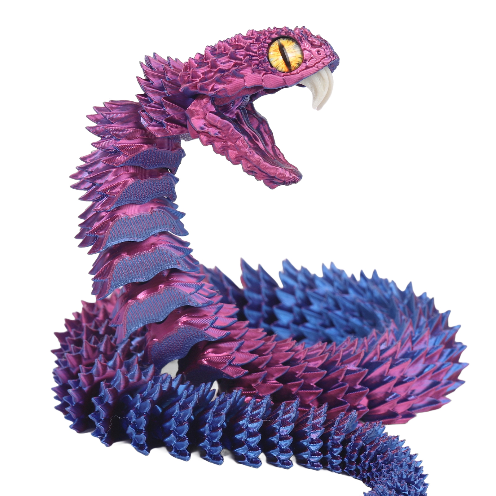 BigTiny 3D Printed Articulated Snake Flexible Snake Ornament with Teeth ...