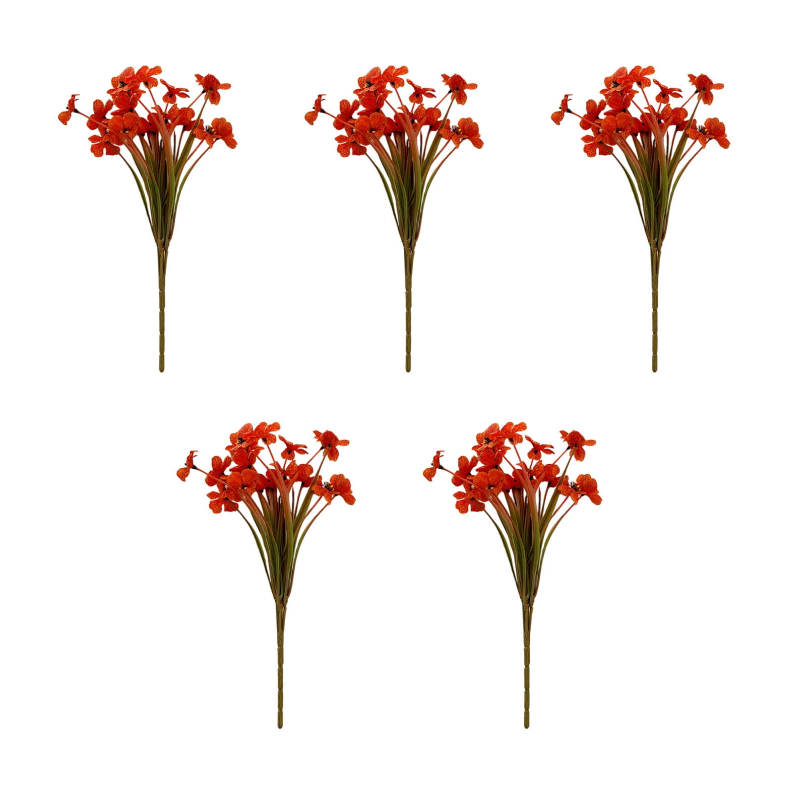 BigTiny 5Pcs Faux Violet Bundles UV Resistant Artificial Flowers ...