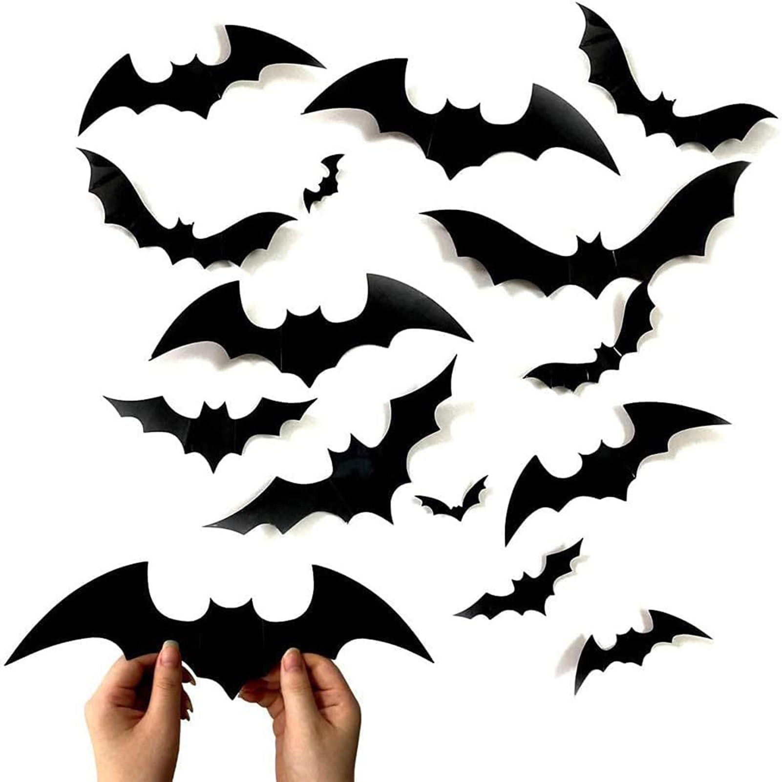 BigTiny 60Pcs Halloween Bat Stickers Wall Window Door Decorations ...