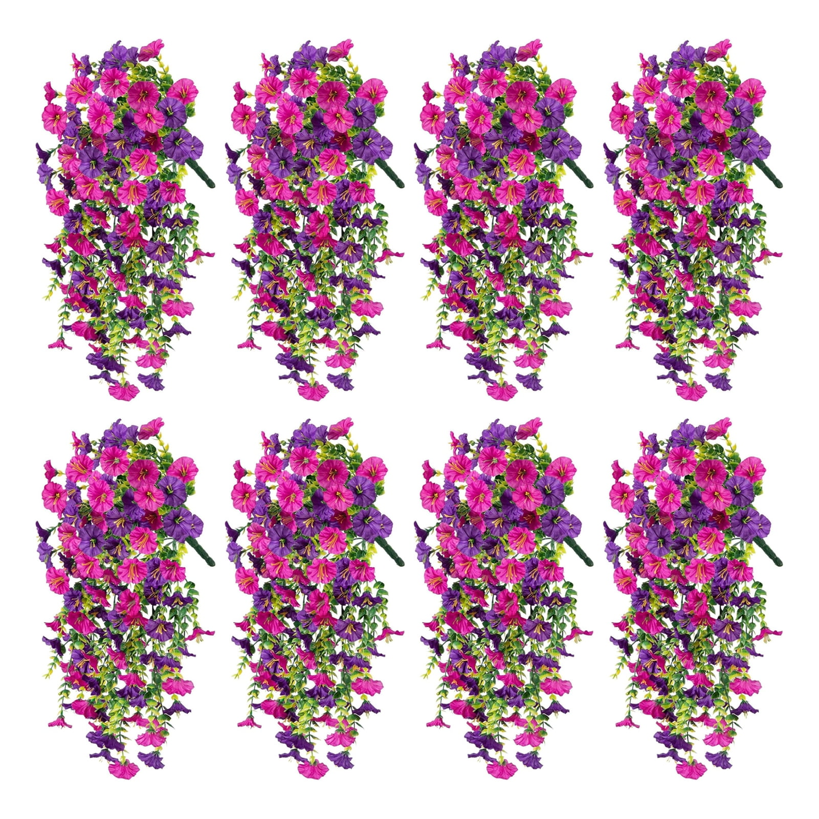 BigTiny 8Pcs Simulated Flowers 5 Forks 69 Purpose Outdoor UV Resistance ...