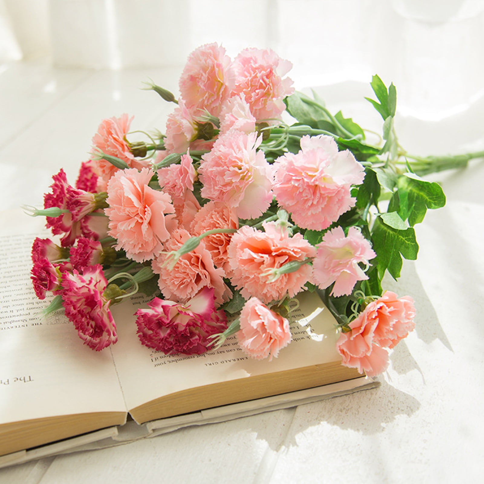 BigTiny Artificial Flower Nice-looking Eye-catching Vibrant Carnation ...