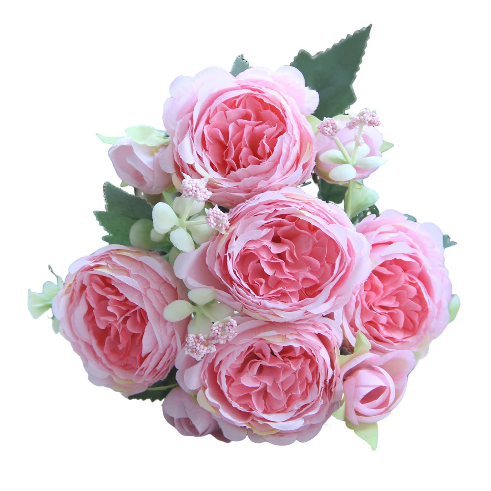 BigTiny Artificial Peony Flower 5 Fork Realistic Fake Silk Flower Home ...