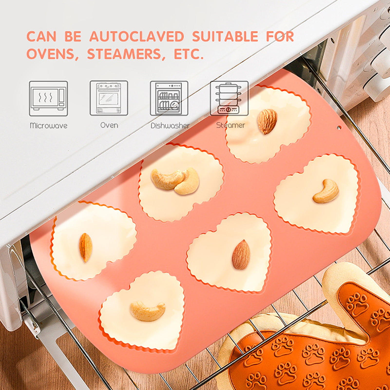 BigTiny Cake Mold Easy Demoulding Butterfly Heart Shape Design 6-grids ...