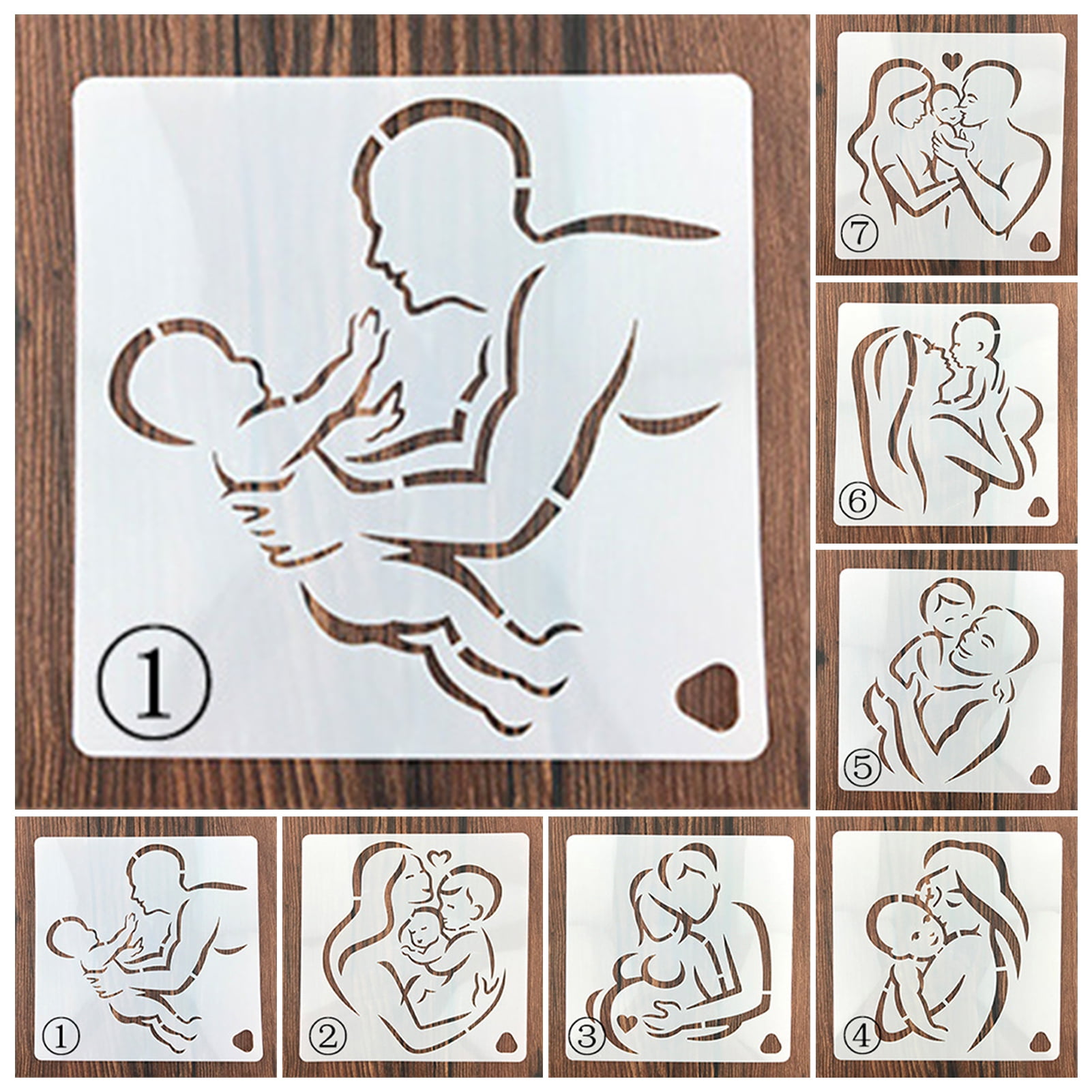 BigTiny Cake Stencil Hollow Out Smooth Surface Plastic Love Pregnant ...