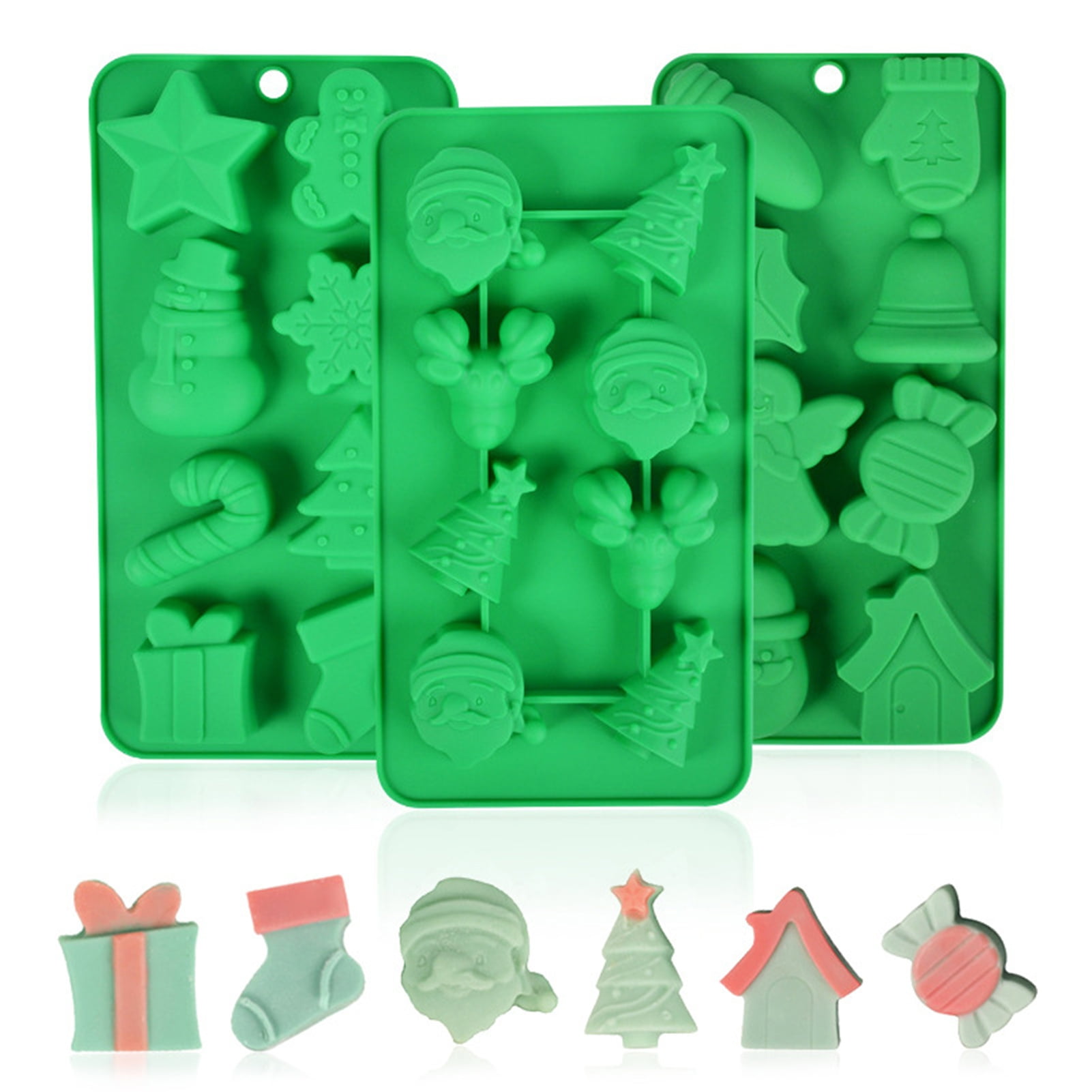 BigTiny Christmas Chocolate Mold Silicone DIY Santa Claus Deer Jelly ...