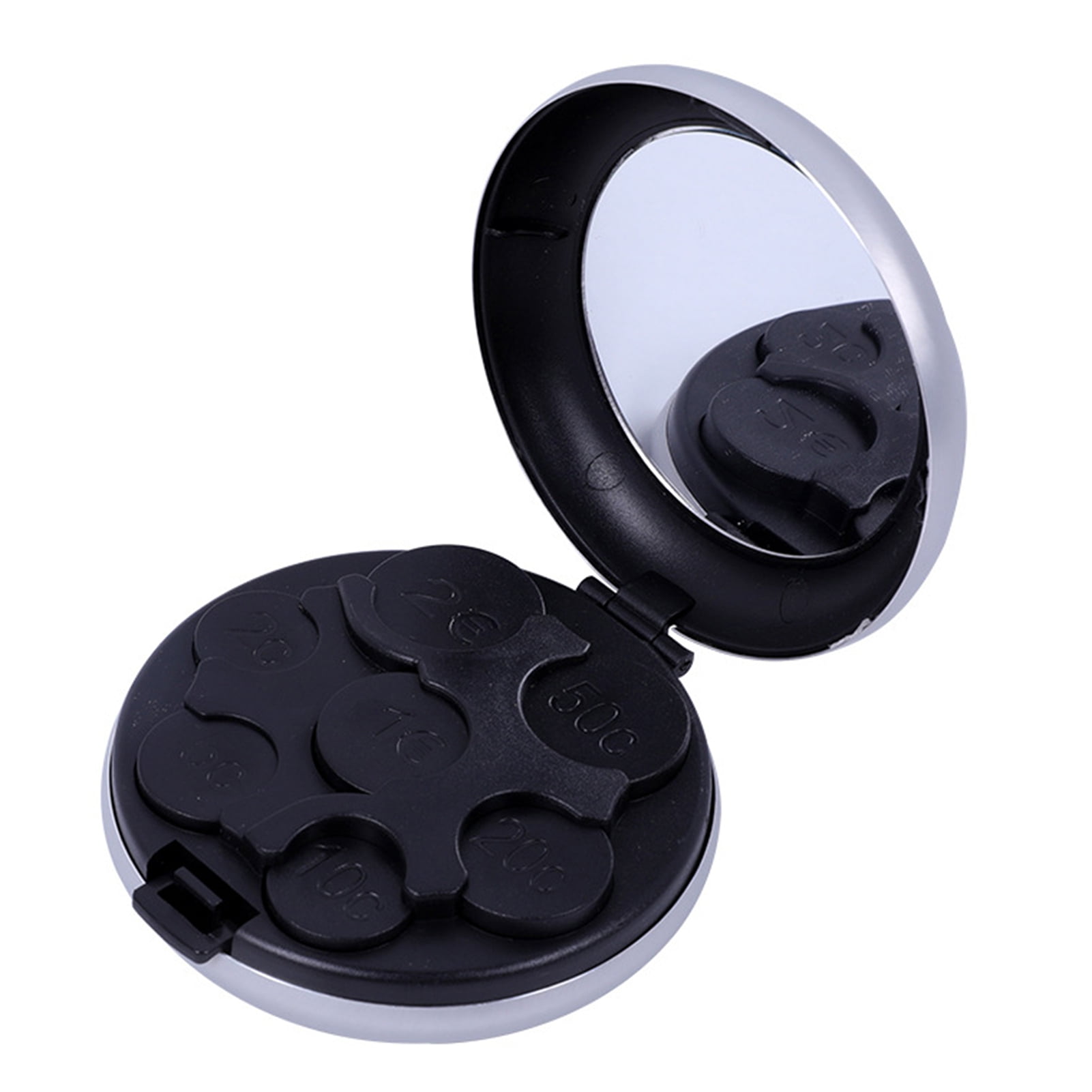 BigTiny Coin Organizer with 7 Slots Large Capacity Built-in Mirror ...