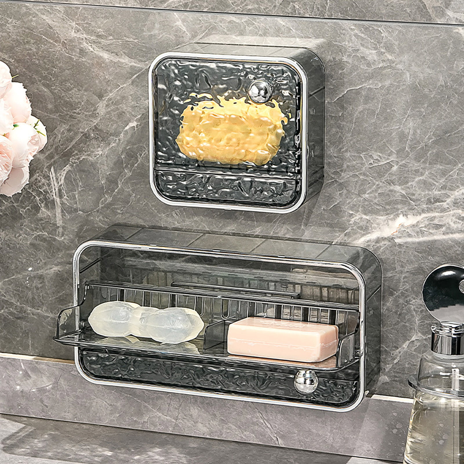 BigTiny Countertop Soap Holder Water Ripple Design Wall Mounted with ...