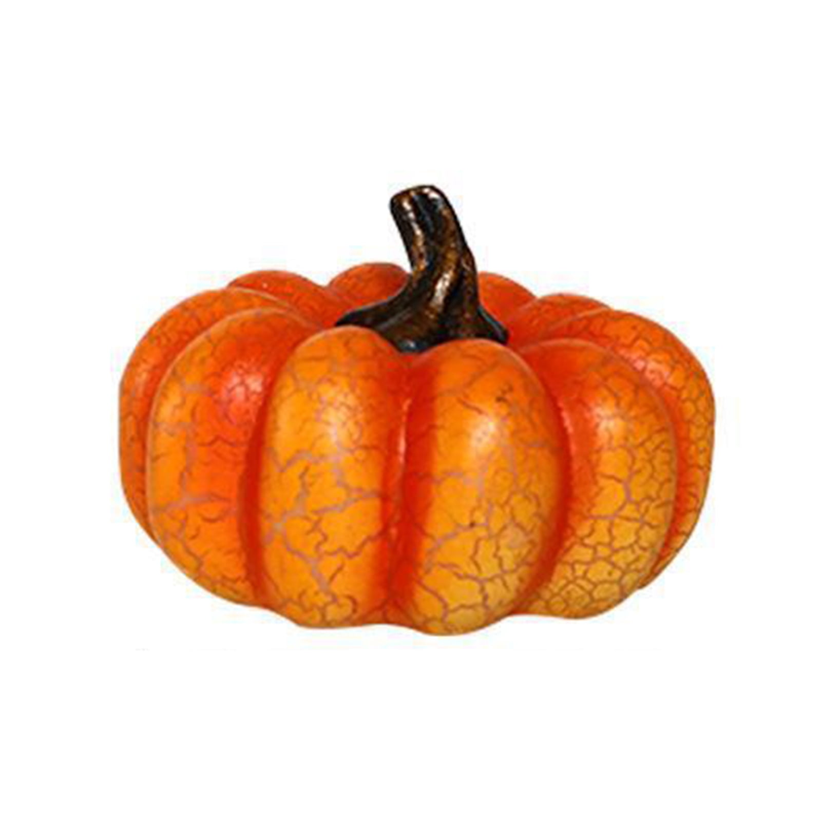 BigTiny Cracked Pumpkin Figurine Halloween Light-up Pumpkin Sculpture ...