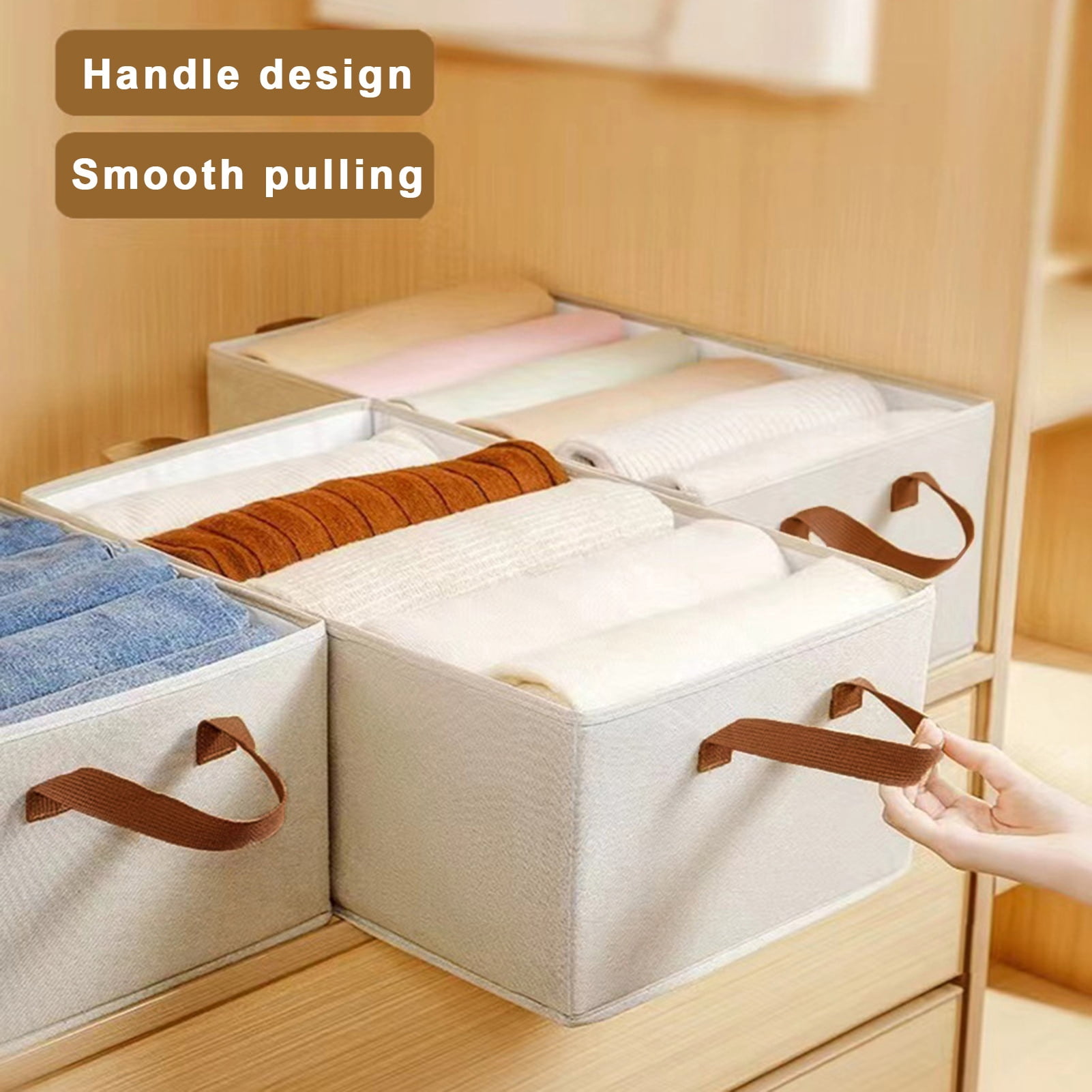 BigTiny Foldable Bamboo Cotton Storage Box with Reinforced Handles ...