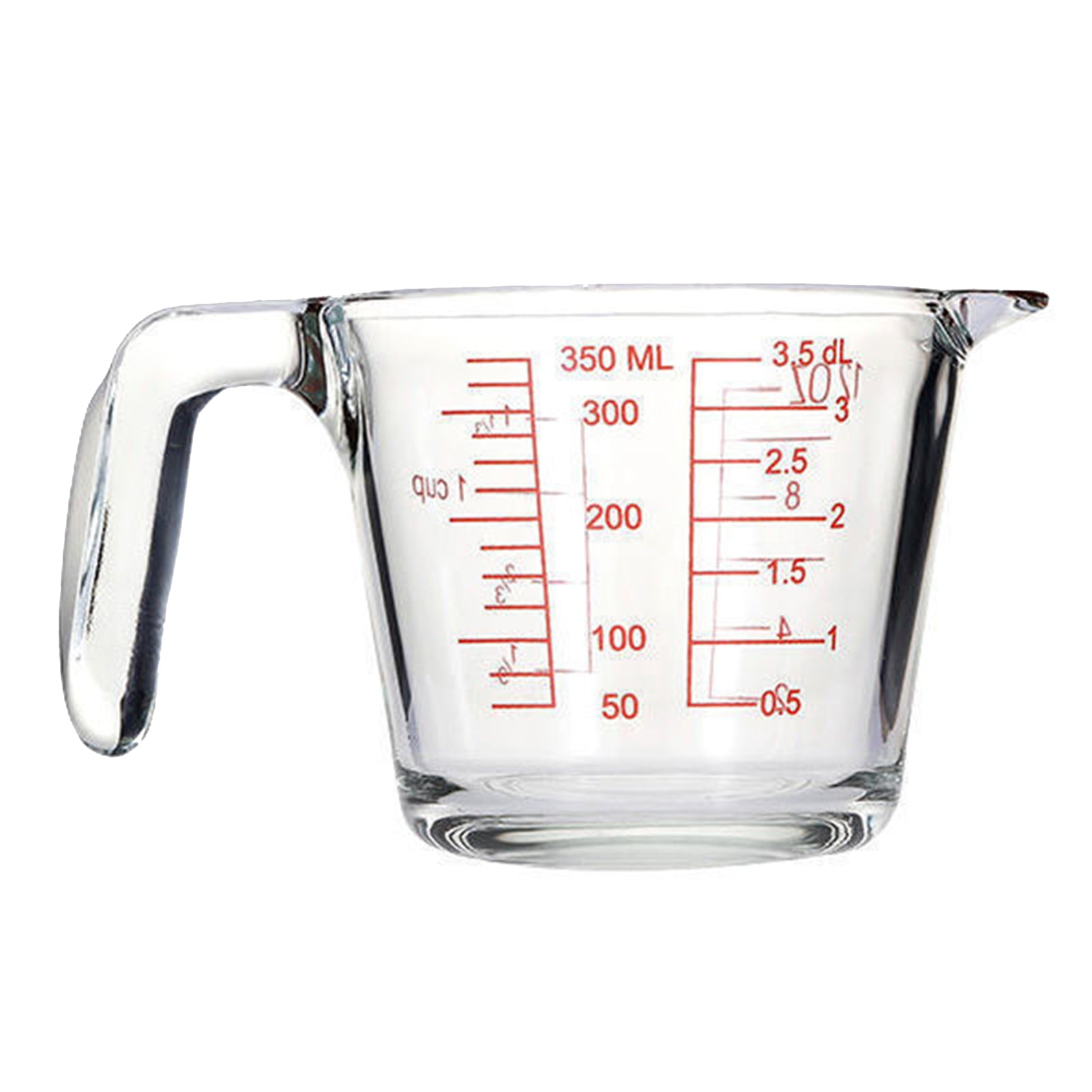 BigTiny Glass Measuring Cup with Handle & V-Shaped Spout Shot Glass ...