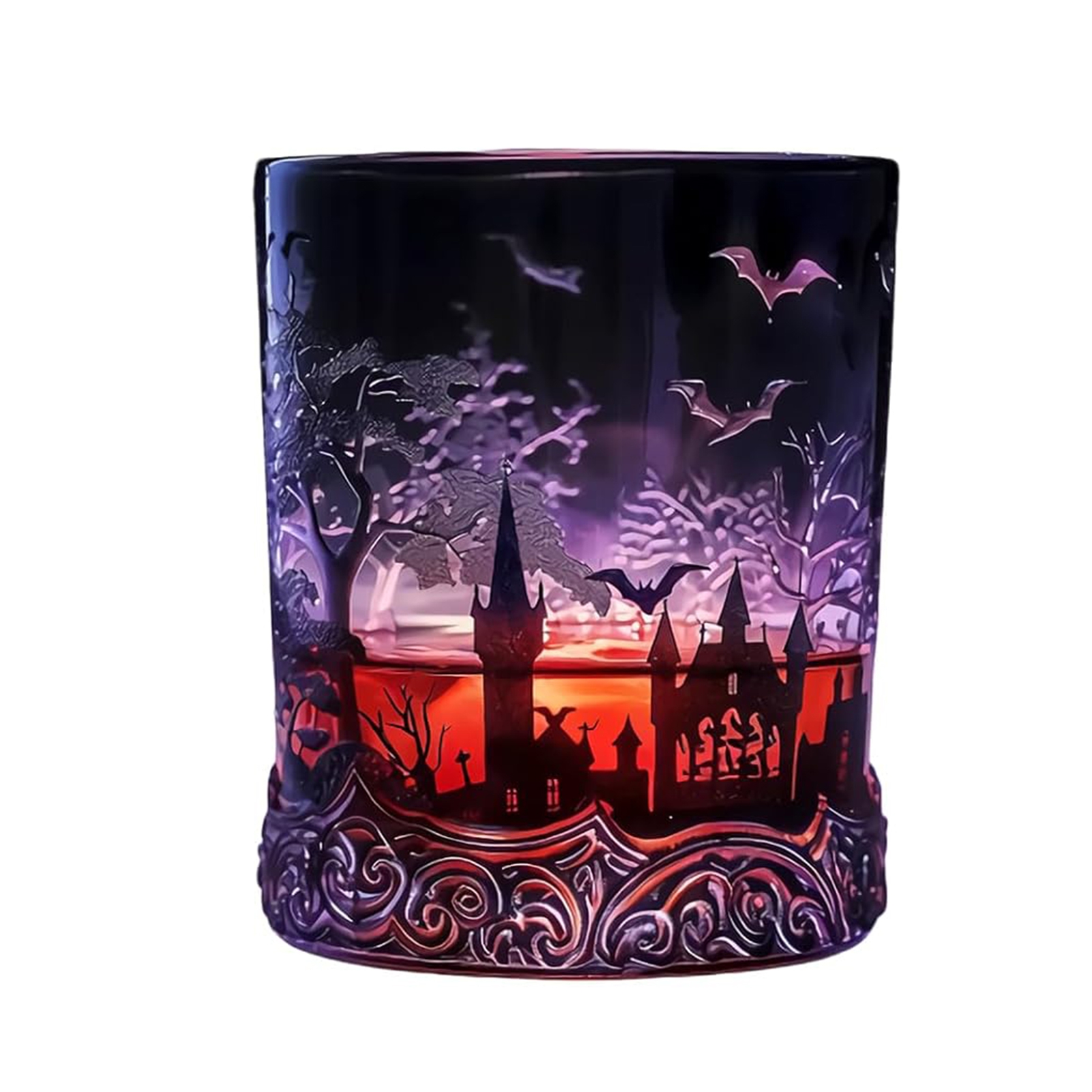 BigTiny Gothic Vampires Whiskey Decanter Glass Liquor Bottle with Bat ...