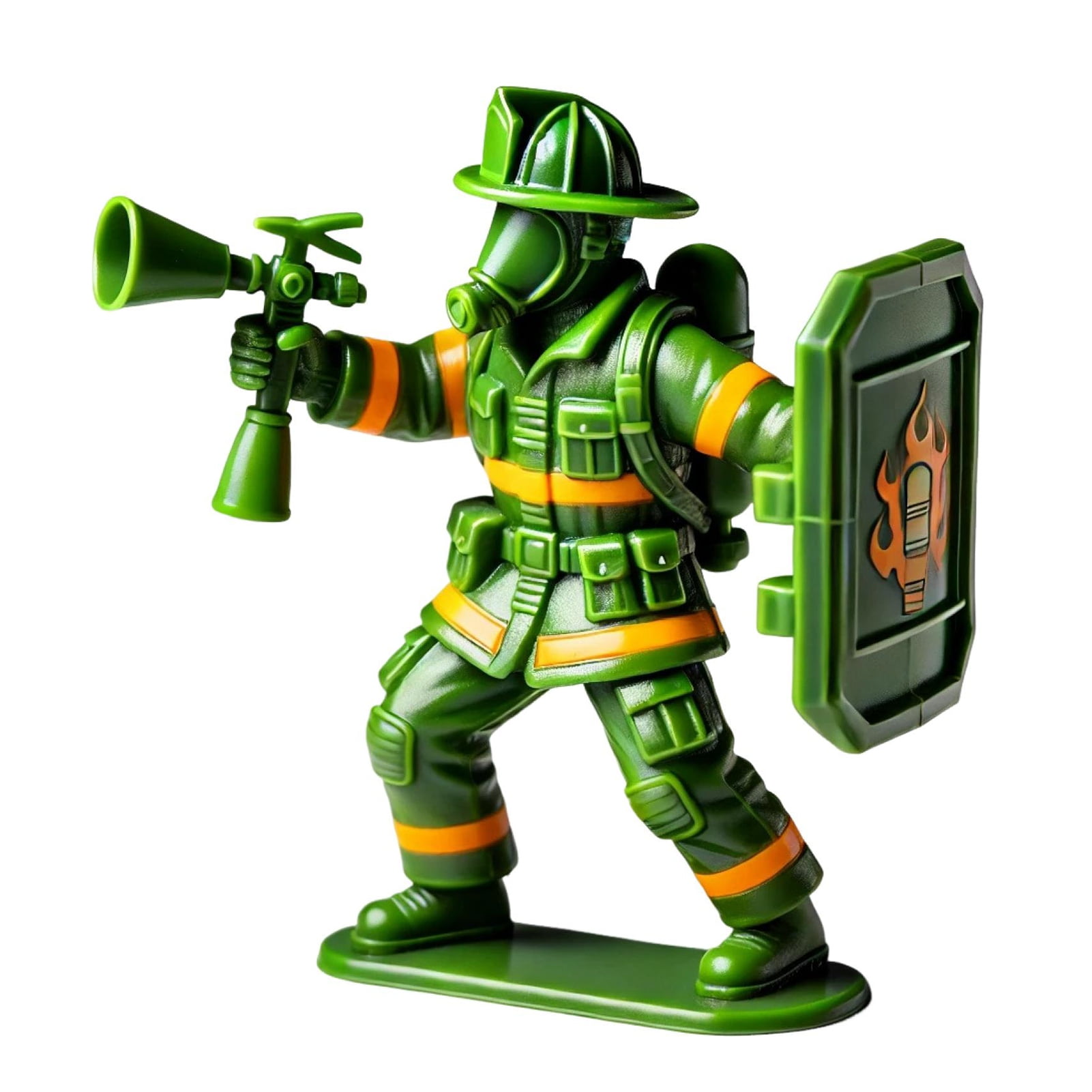 BigTiny Green Fireman Figurine Mini Firefighter Soldier Resin Statue ...