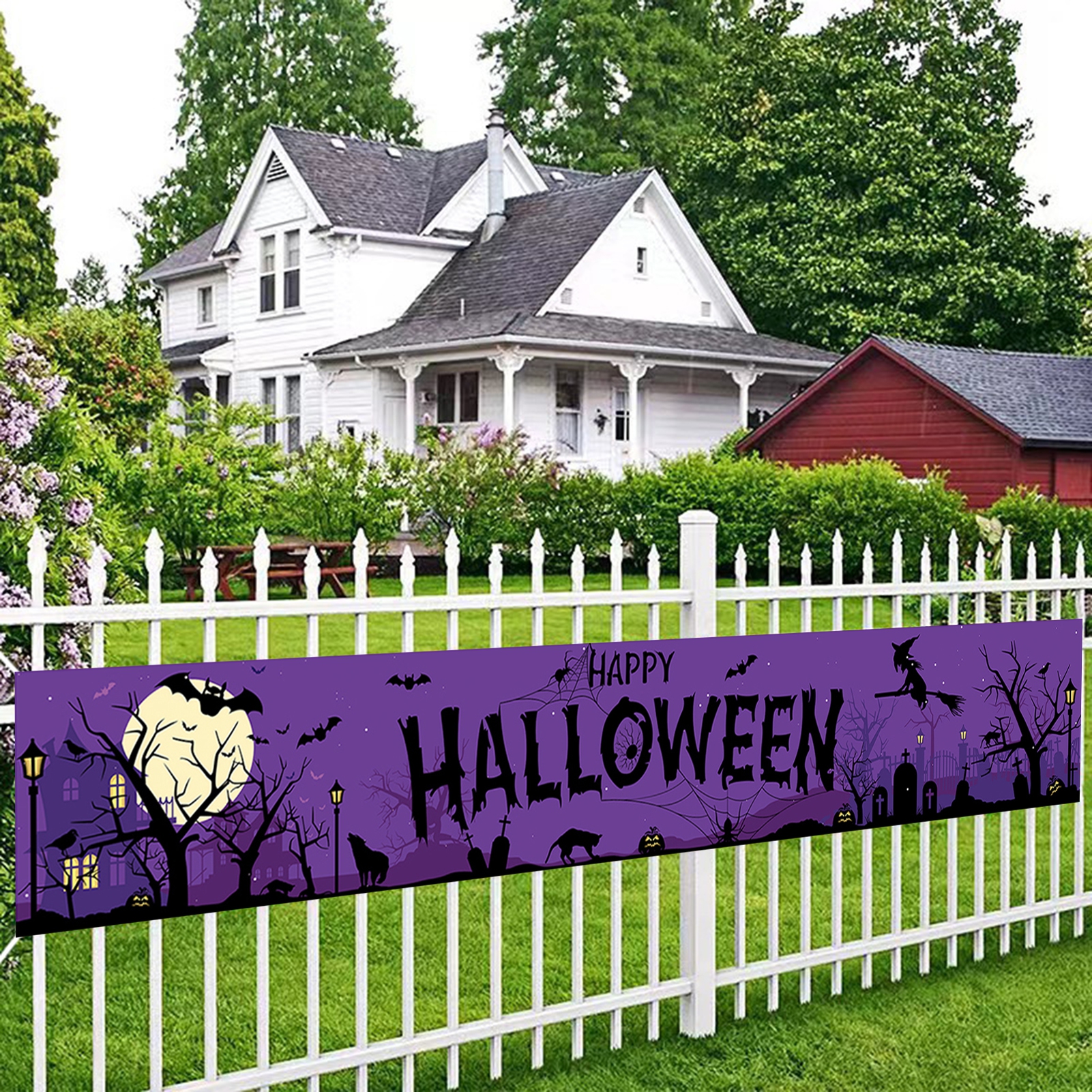 BigTiny Halloween Banner Decoration Outdoor Happy Halloween Hanging ...