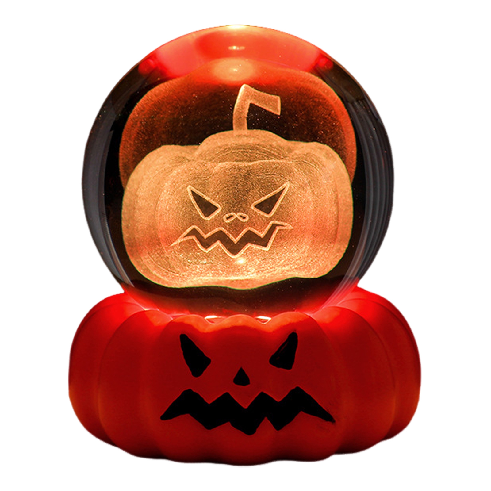 BigTiny Halloween Crystal Ball Night Light for Kids 3D Pumpkin Crystal ...