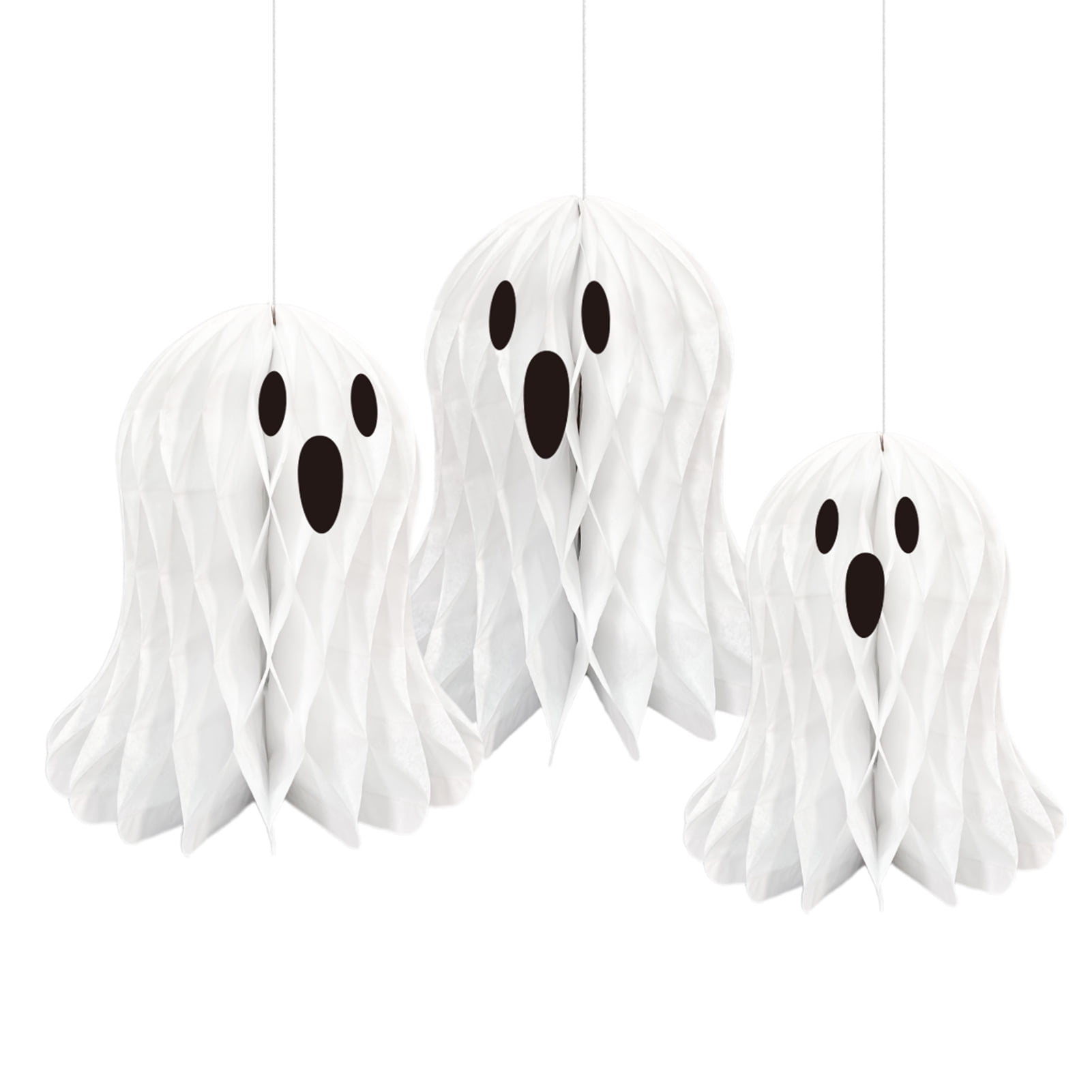 BigTiny Halloween Ghost Hanging Decoration White Paper Ghost Honeycomb ...