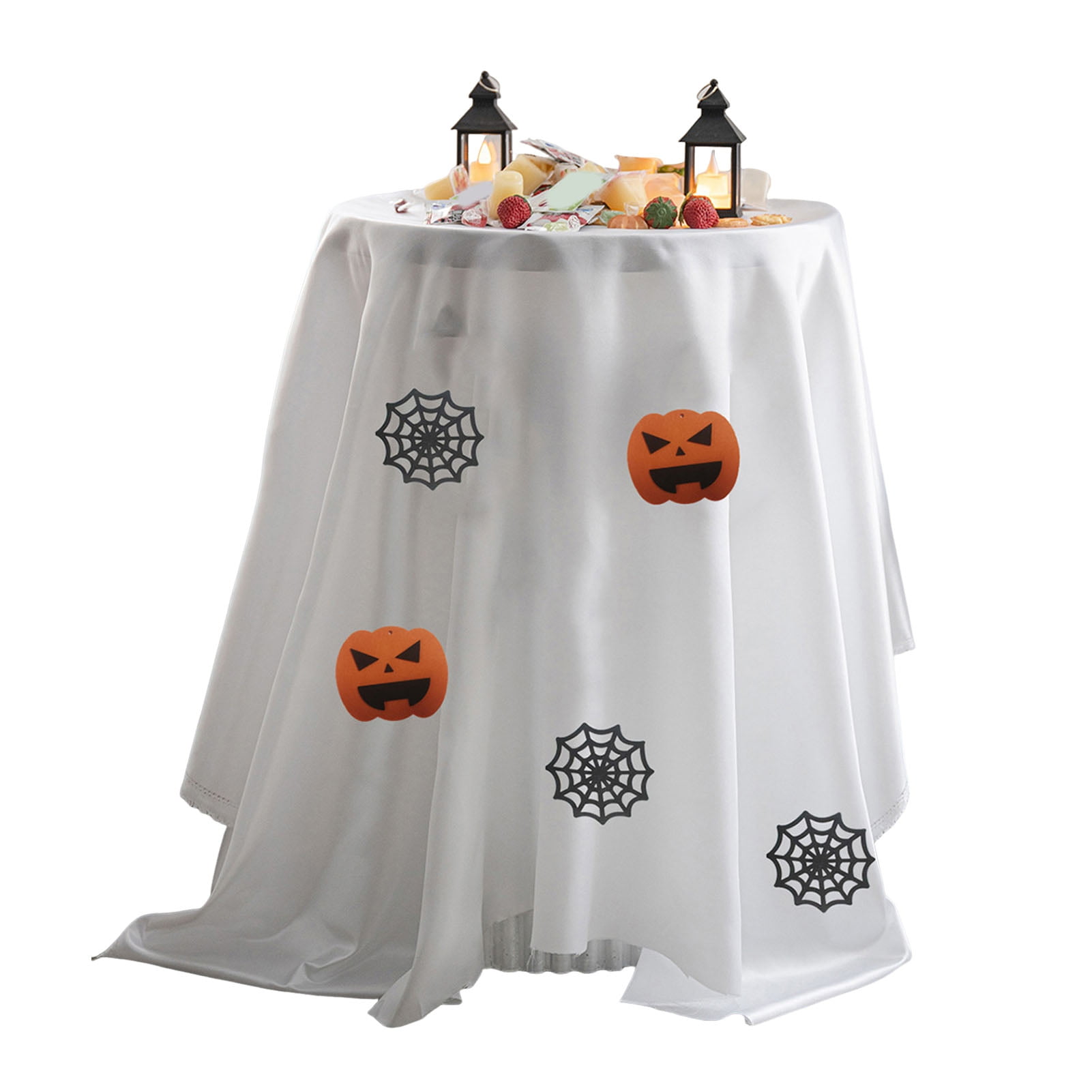 BigTiny Halloween Ghost Tablecloth White And Black Ghostly Tablecloth ...