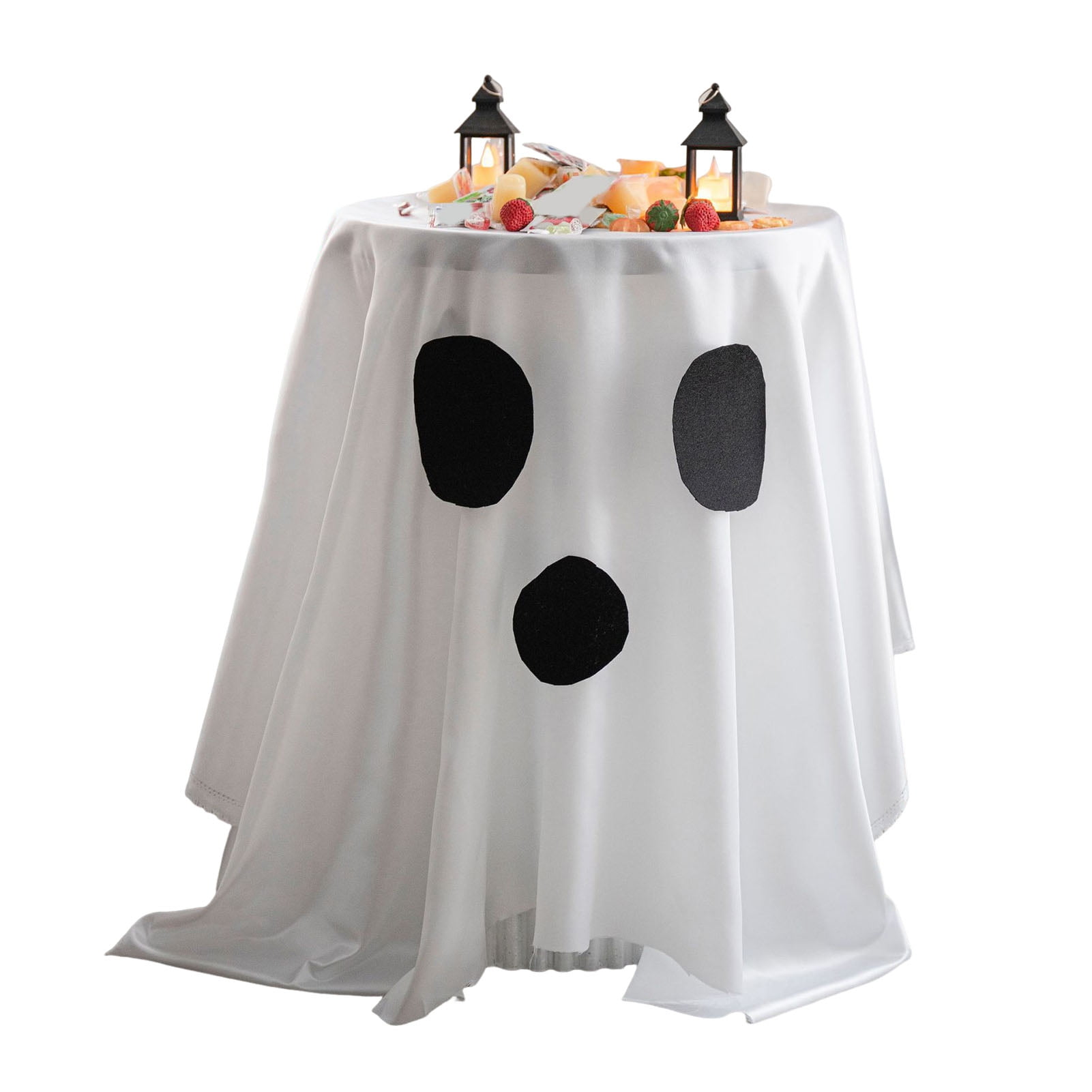 BigTiny Halloween Ghost Tablecloth White And Black Ghostly Tablecloth ...