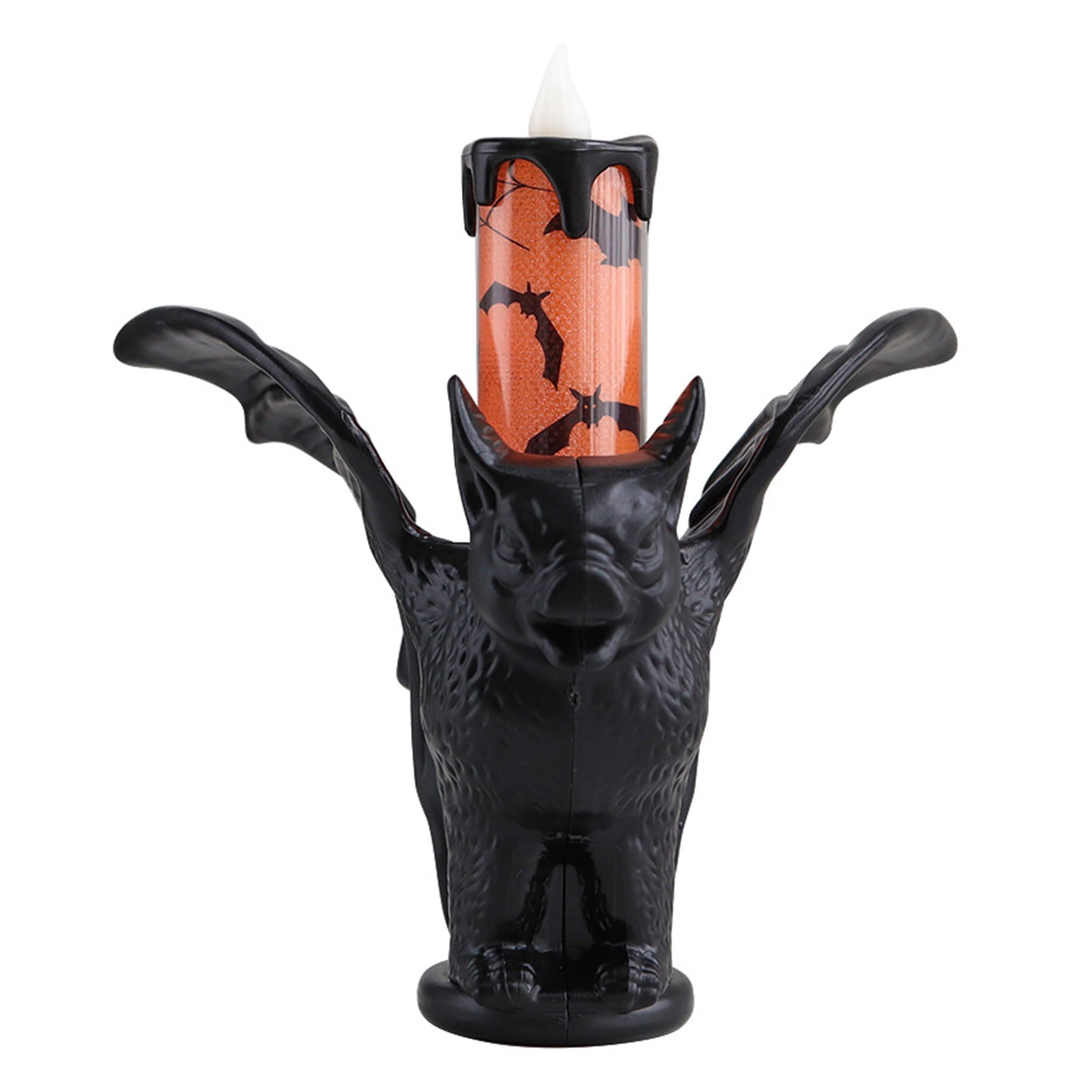 BigTiny Halloween LED Bat Candle Lamp Flameless Flickering Tabletop ...