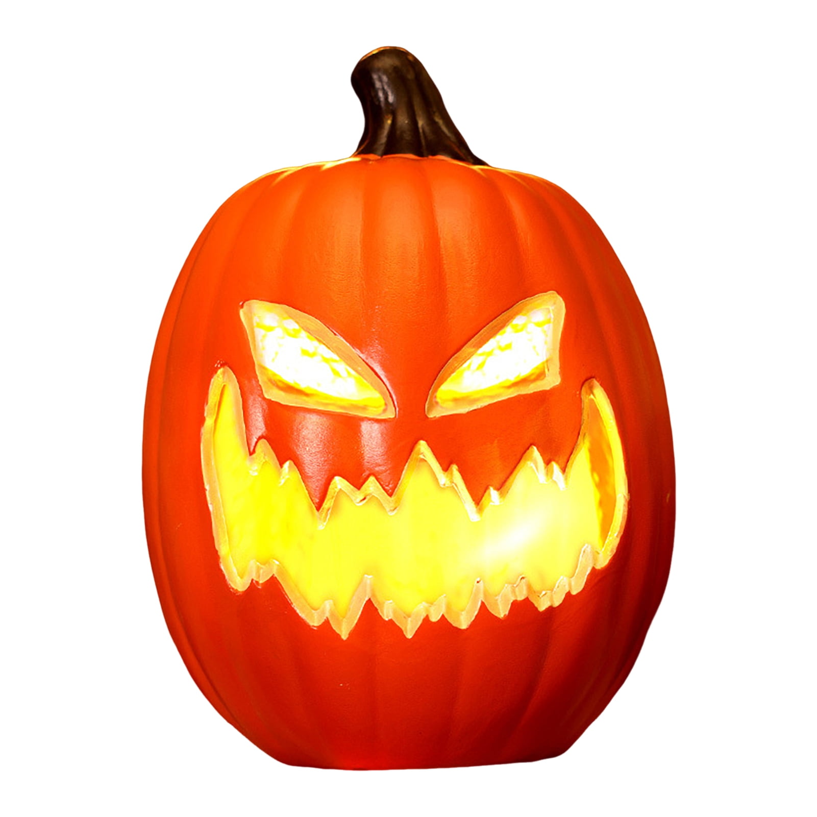 BigTiny Halloween Pumpkin Lamp Spooky Light Up Pumpkin Figurine Glowing ...