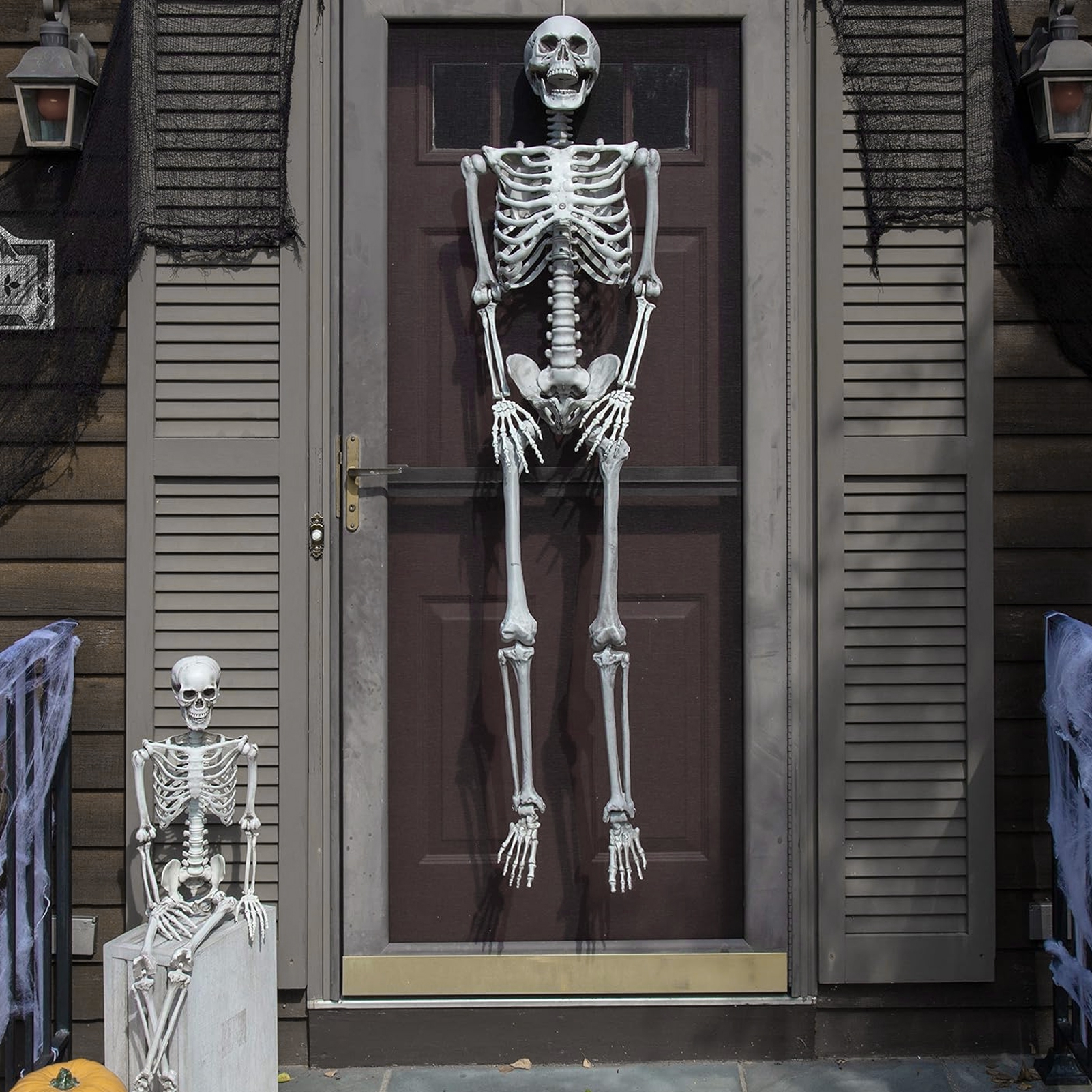 BigTiny Halloween Skeleton Decoration Realistic Plastic Human Bone ...