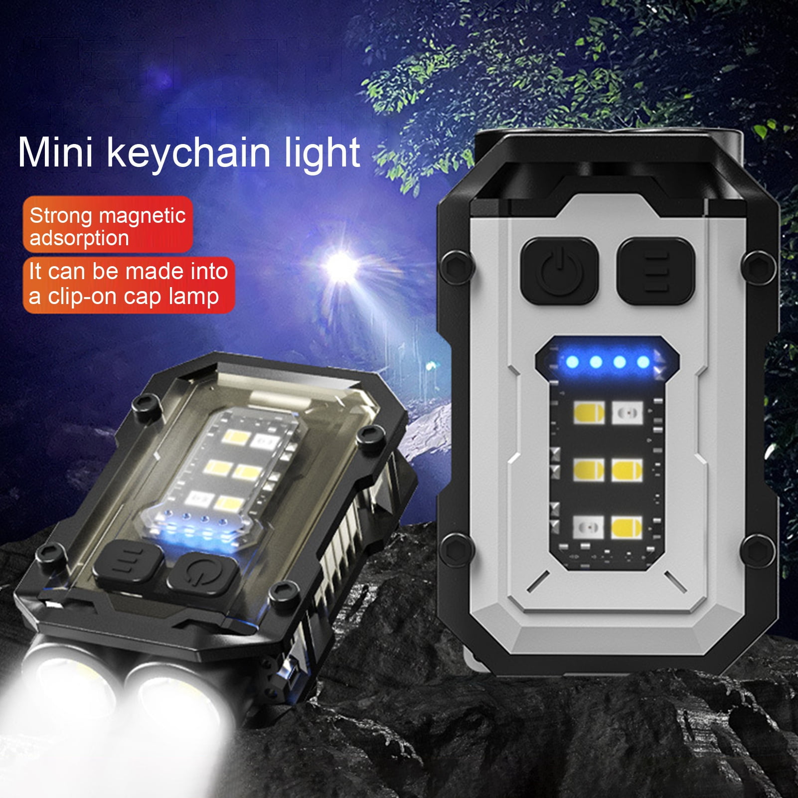 BigTiny Hat Clip Headlight Hands Free Portable Dual Light Sources Type ...