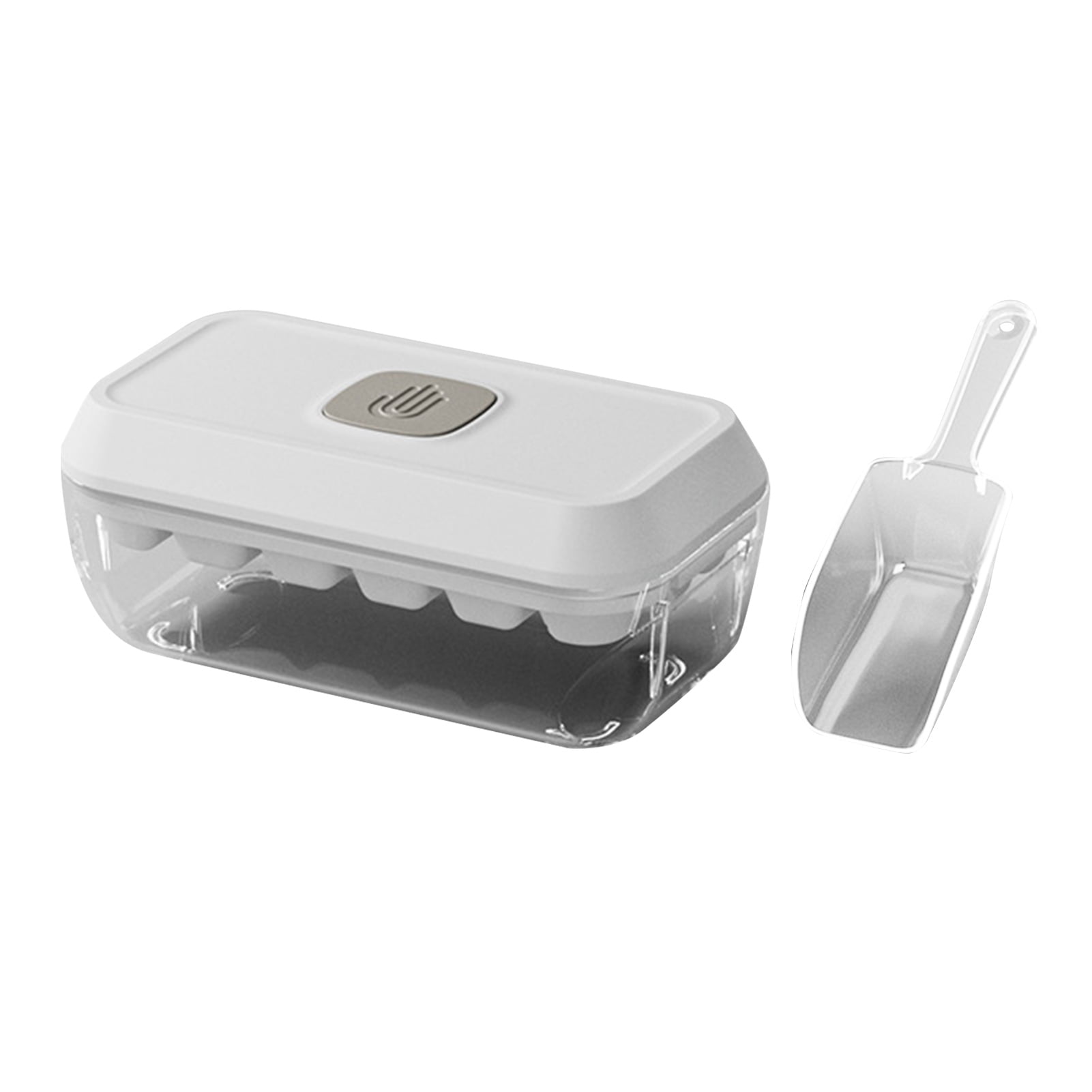 BigTiny Ice Cube Tray with Lid And Bin Press-Button Release Ice Mold ...