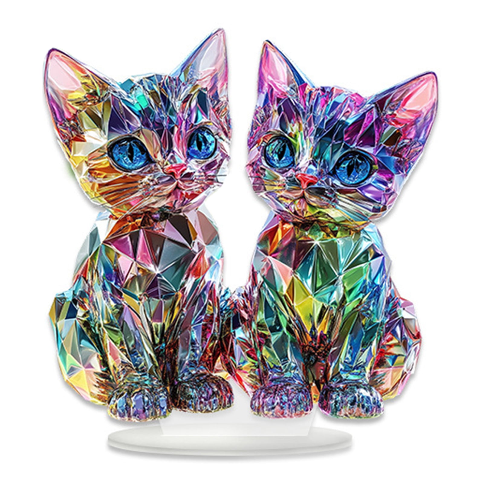 BigTiny Kitten Desktop Standing Decoration Colorful Miniature 2D ...