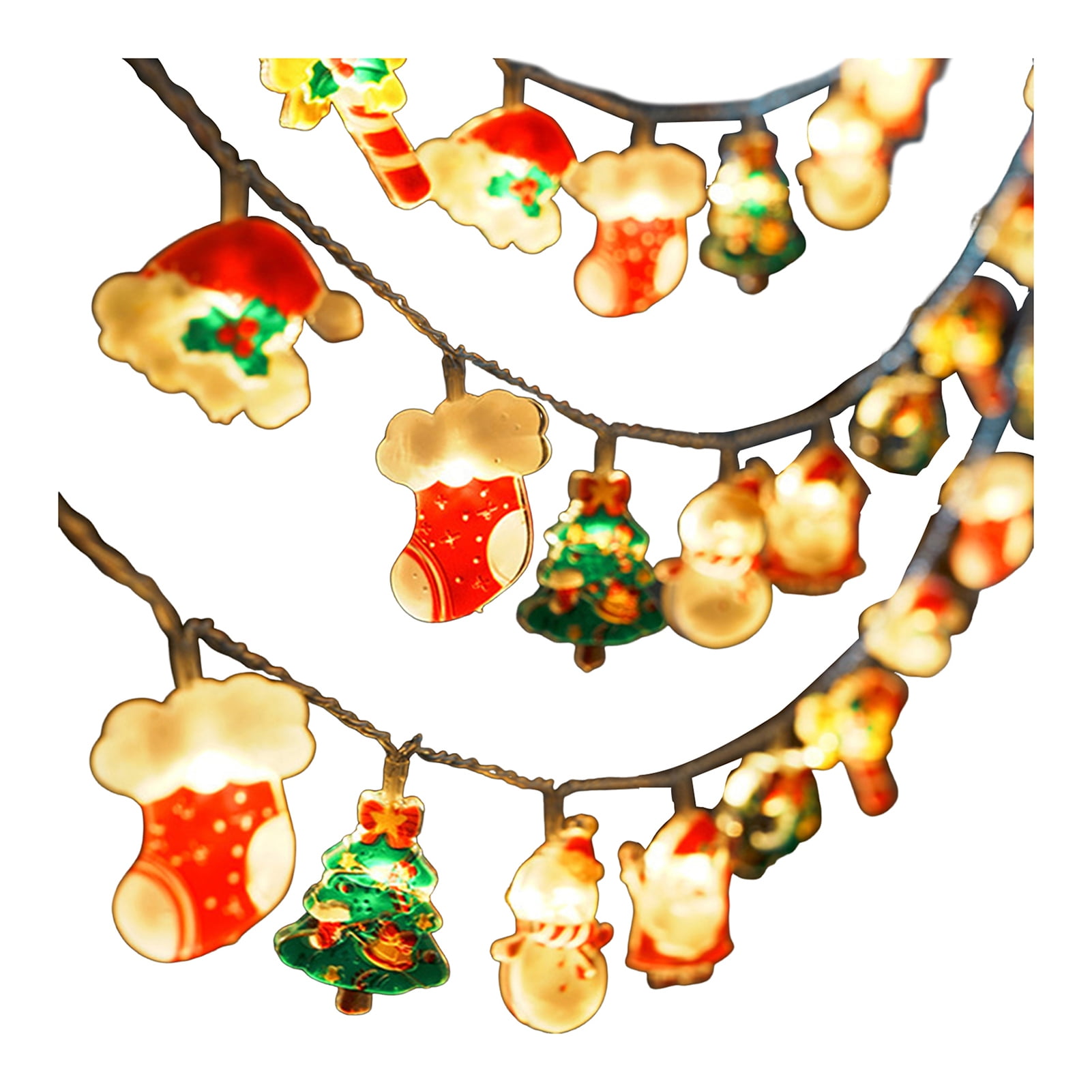 BigTiny LED String Light Easy to Install Battery Powered Santa Claus ...