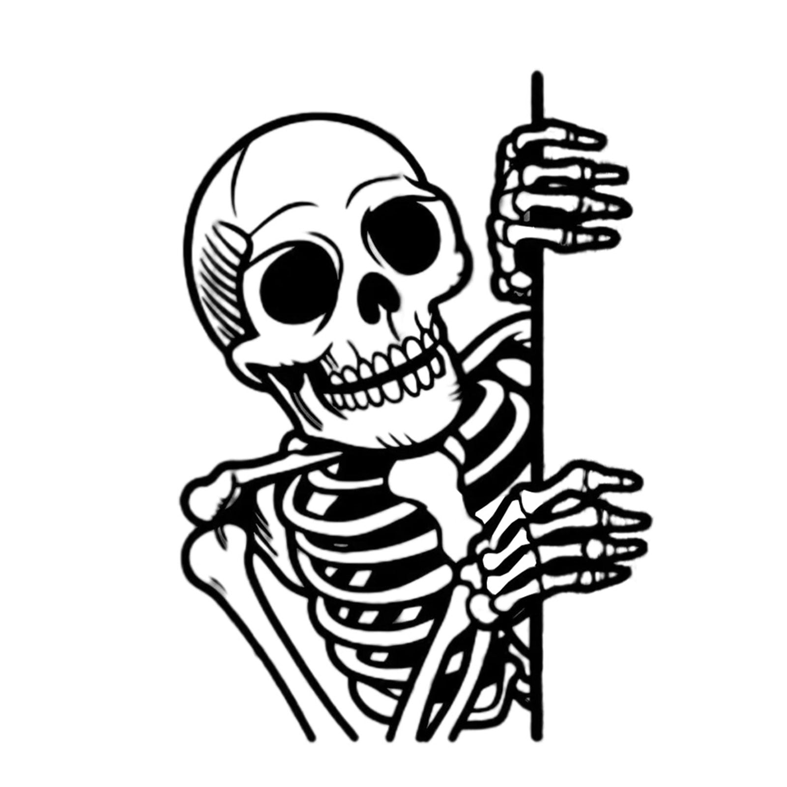 BigTiny Peeking Skeleton Yard Sign Metal Skeleton Silhouette Decoration ...