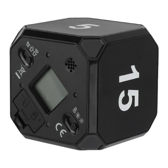 BigTiny Rotating Cube Timer 5-15-25-45 Mins LED Display Slide Switch ...