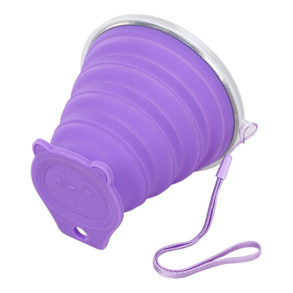 BigTiny Silicone Foldable Water Cup with Lanyard Wide-Mouth Design Leak ...